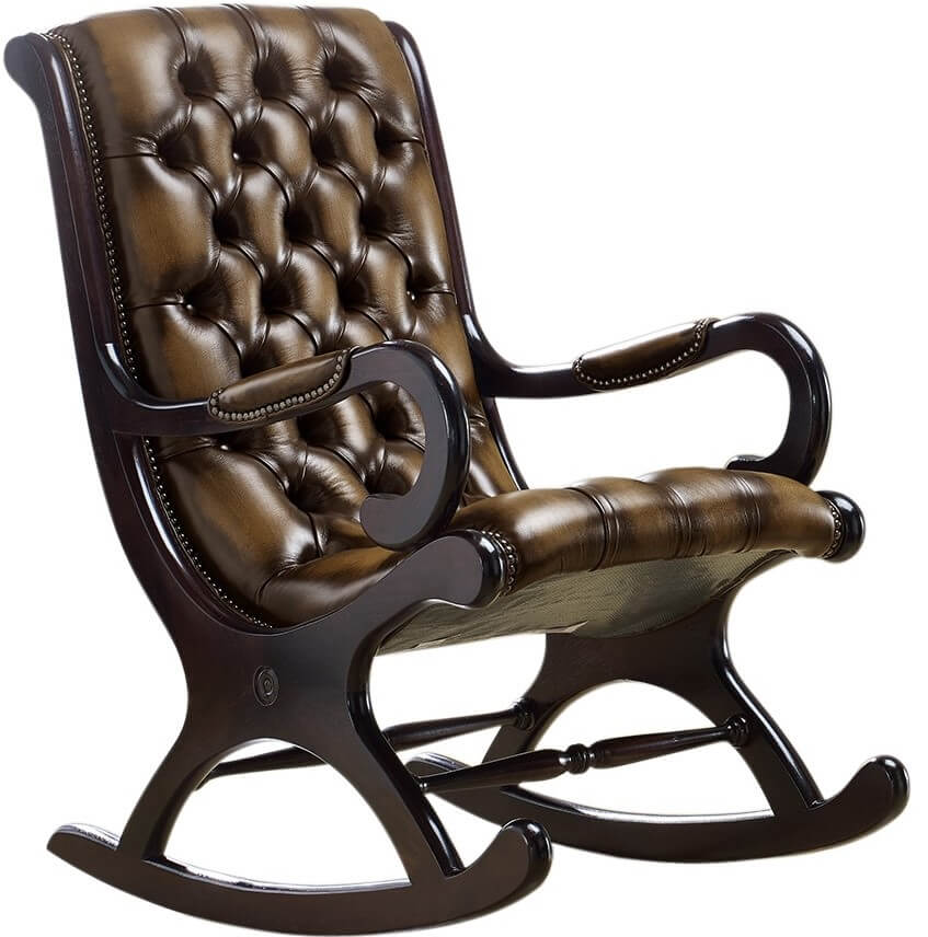 Chesterfield York Rocking Armchair in Antique Tan Leather