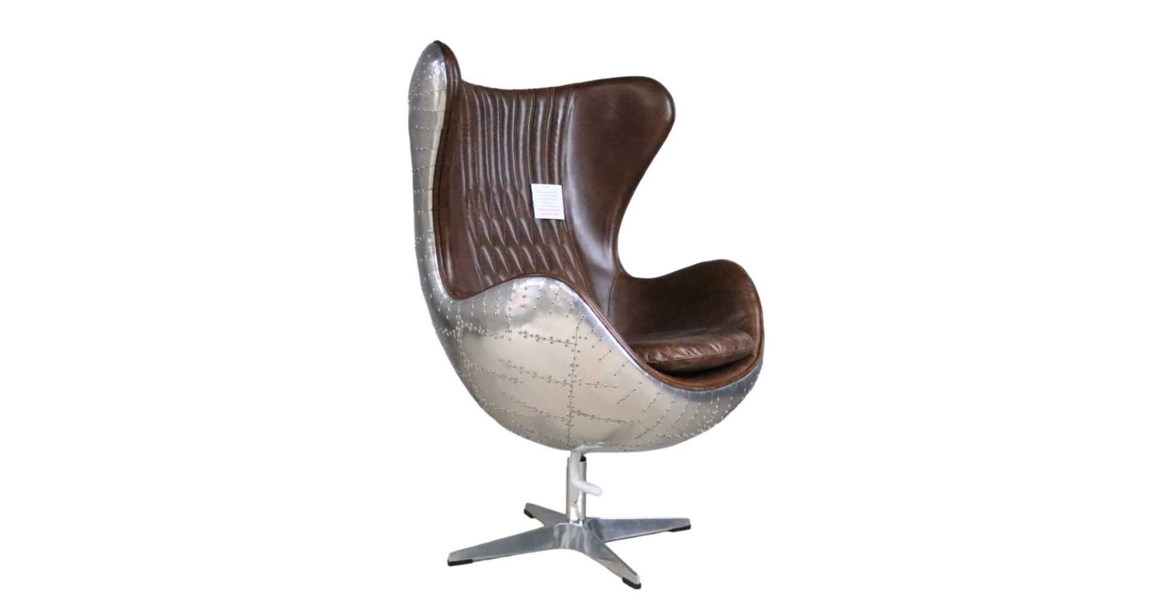 Vintage Aviation Sophistication Aviator Leather Swivel Armchair