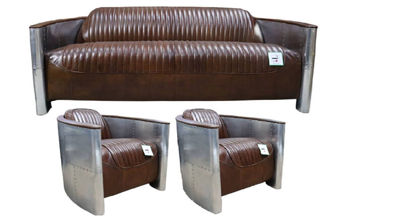 Timeless Elegance Aviator Distressed Tan Leather Barstool