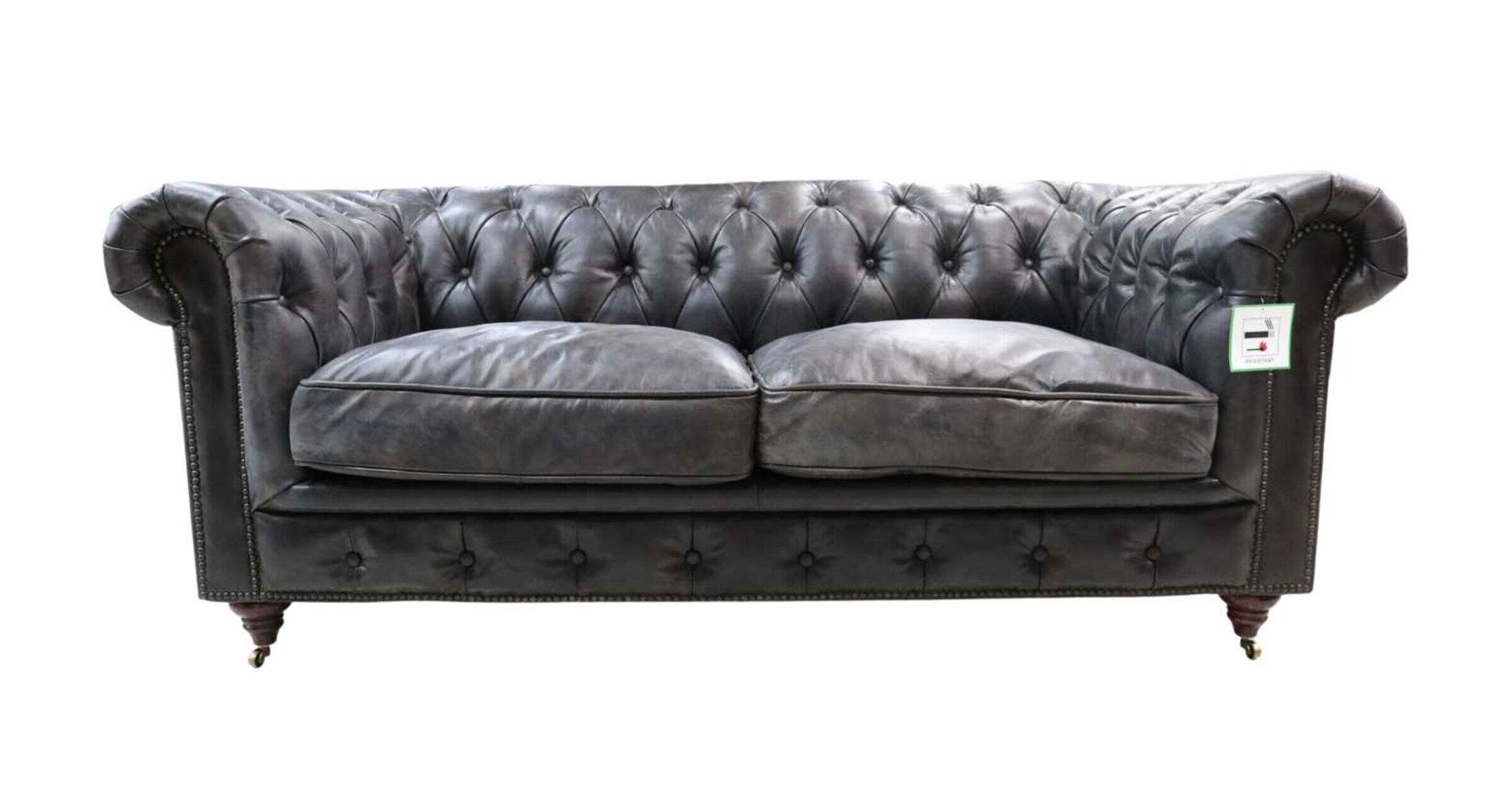 Buy Berlin Chesterfield Vintage Tobacco Distressed Leather 2 Seater Sofa