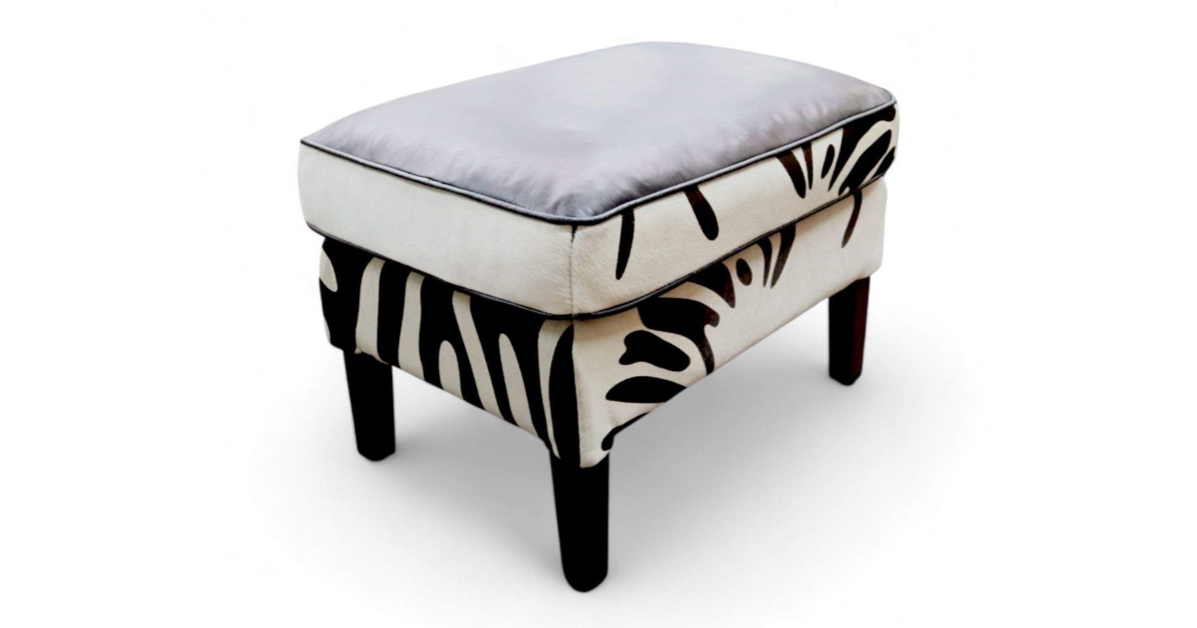Elegance Brown Zebra Print Footstool | Sofas4U
