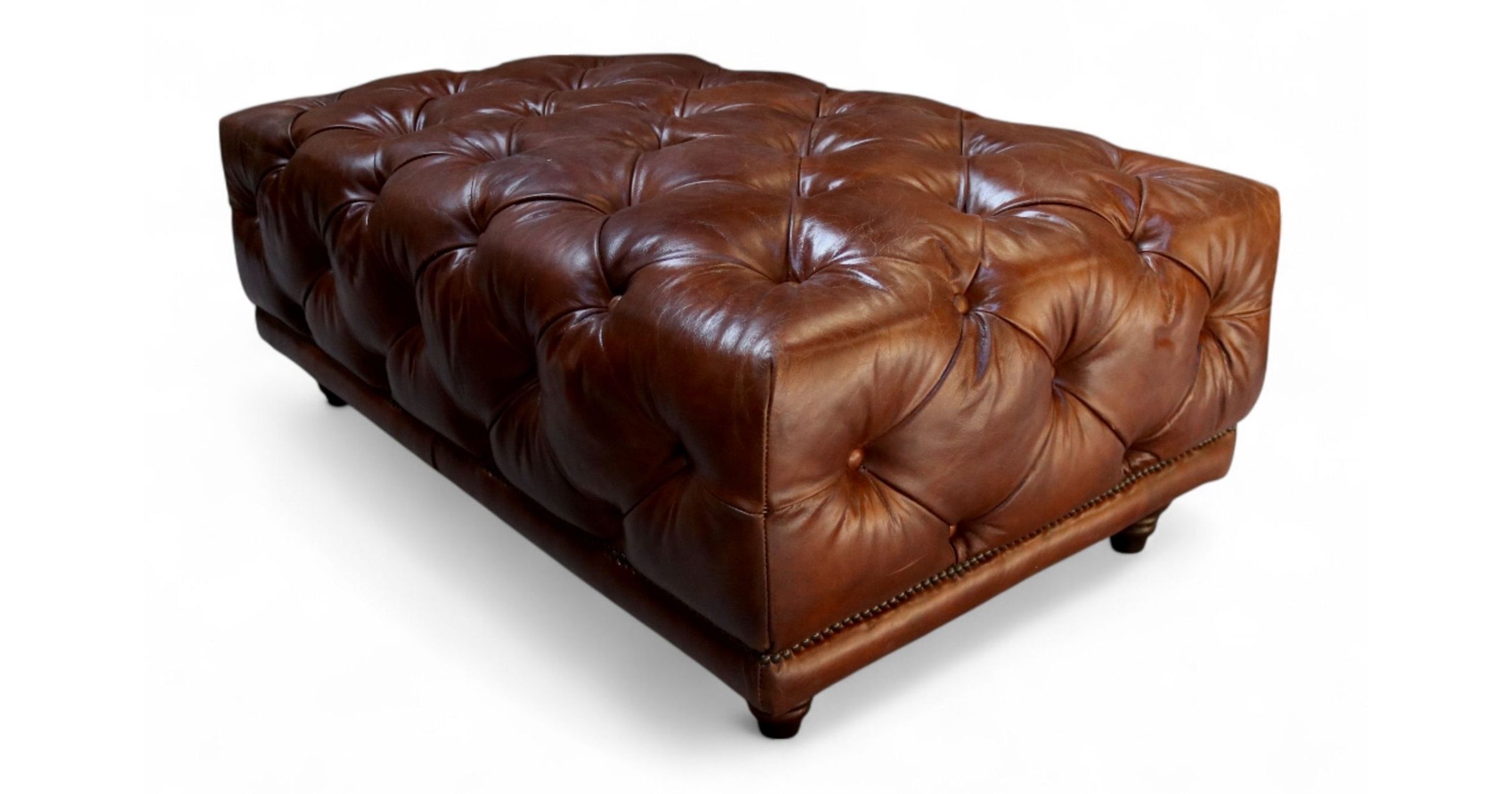 Upgrade Your Space Chesterfield's Buttoned Leather Footstool
