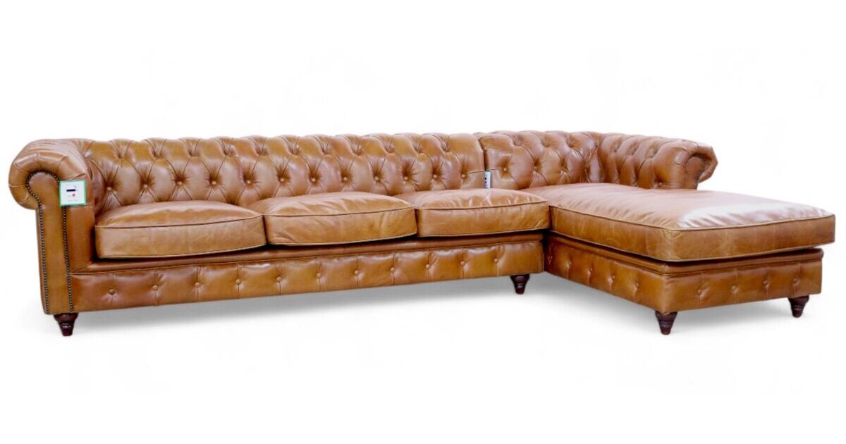 L Shape Sofas: Leather Chesterfield | Designer Sofas 4U