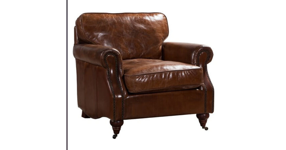 Colonel Vintage Distressed Leather Armchair - Timeless Comfort