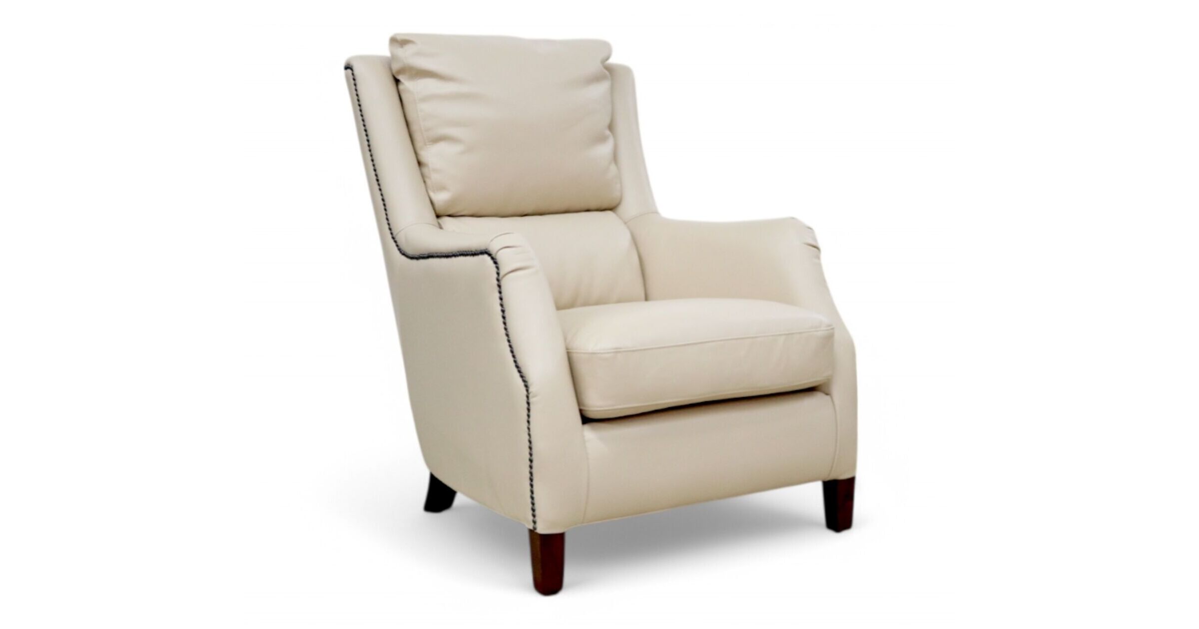 Cream Leather Beauty Crofter Vintage High Back Chair