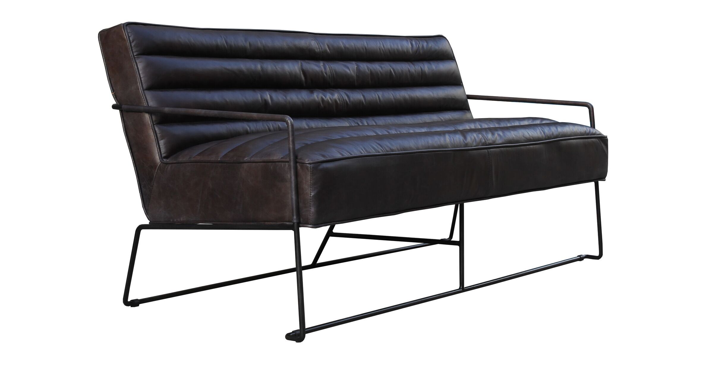Duriam Vintage Black Leather Sofa | Elegant Living Room Piece
