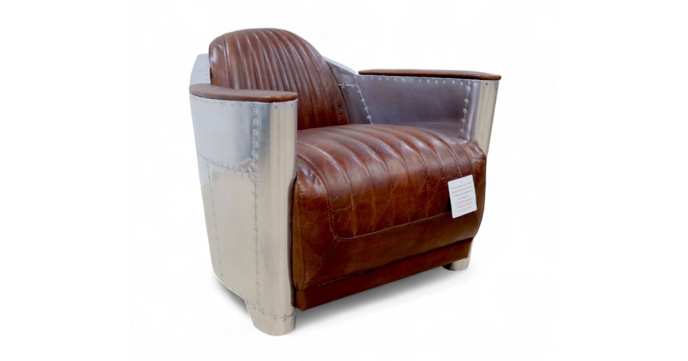 Man Cave Aviator Retro Beauty: Distressed Brown Real Leather Tub Chair
