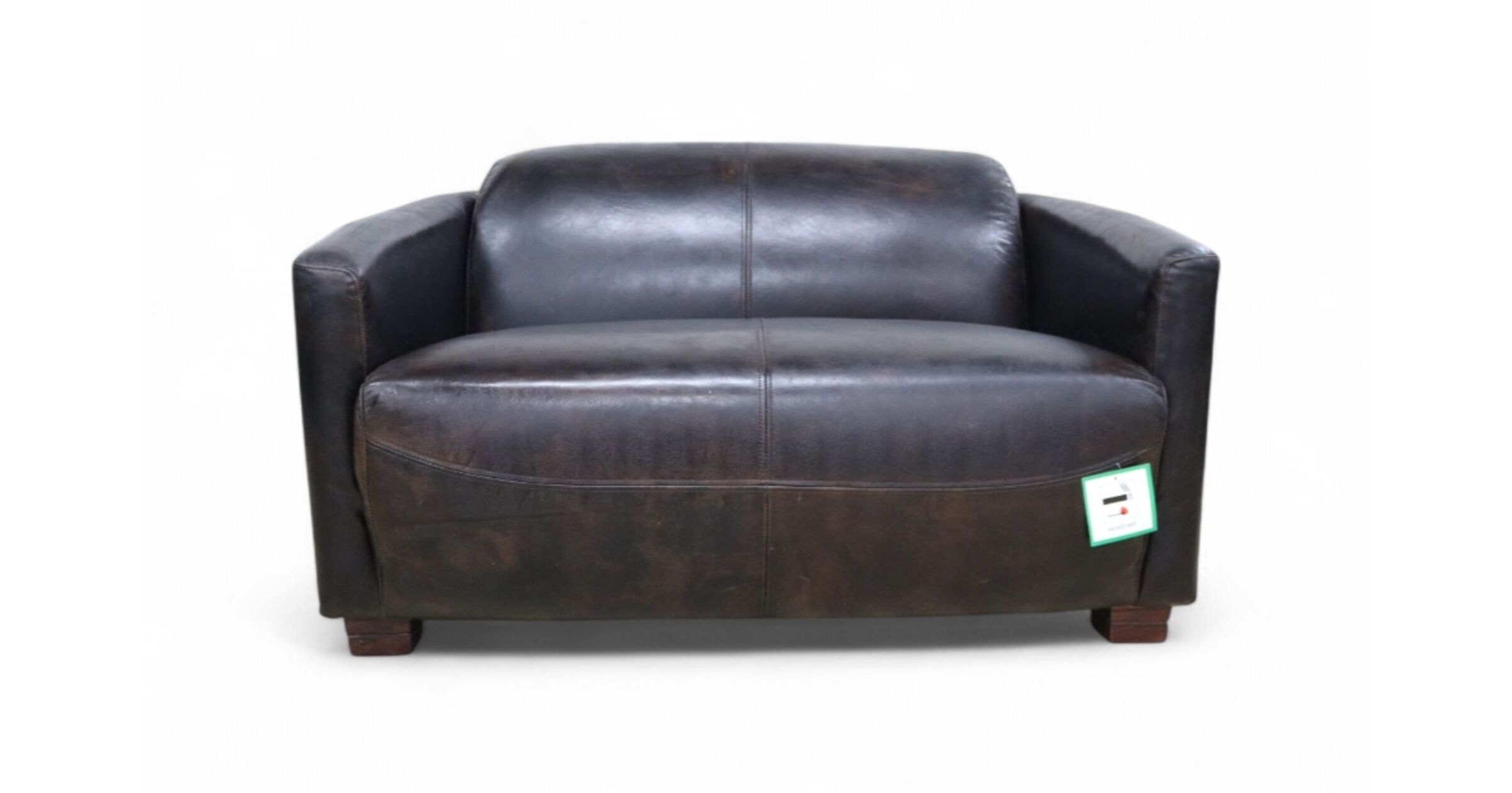 Marlborough Tobacco Brown Distressed Leather Sofa Timeless Style for Two