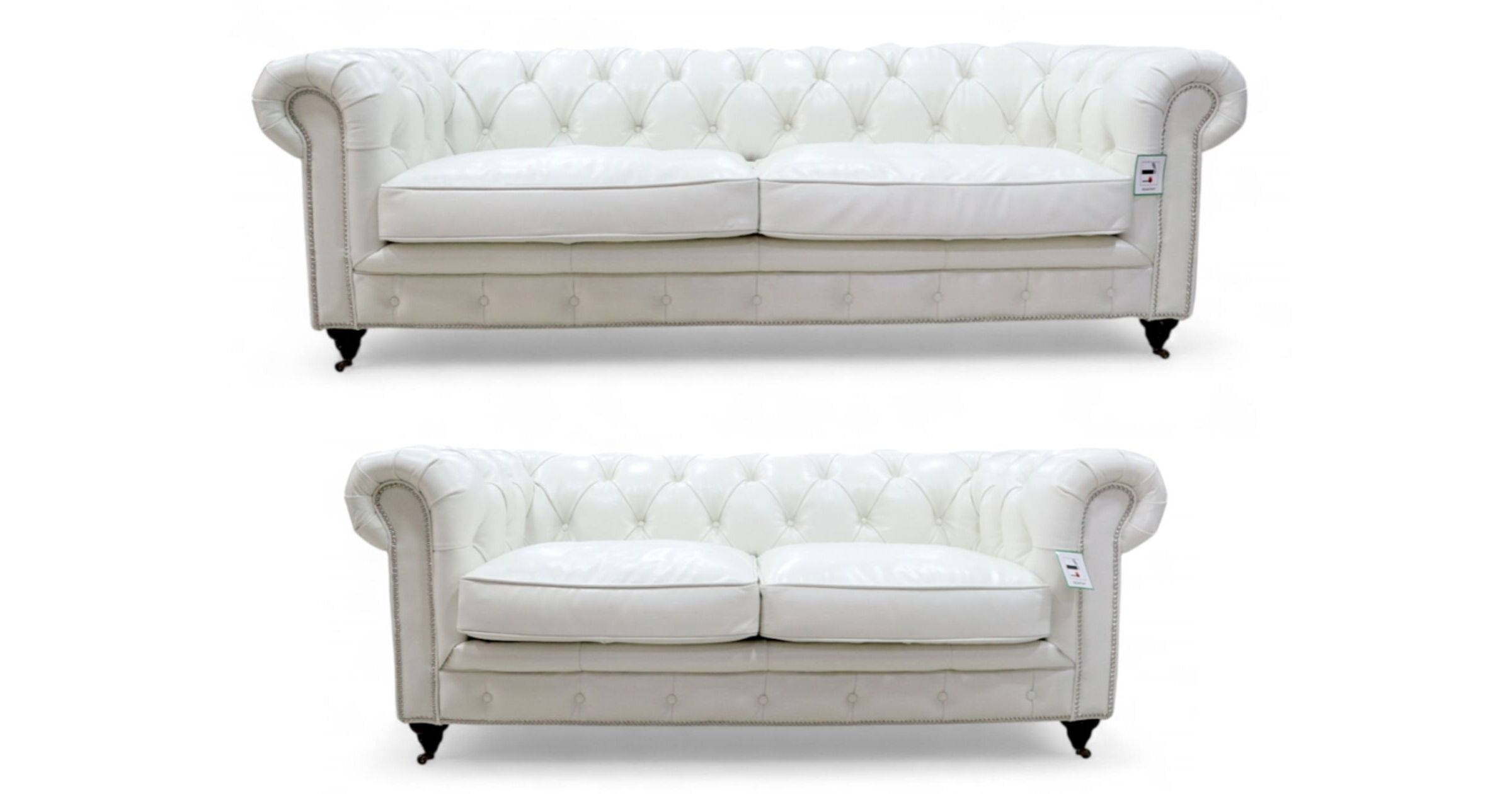 Luxurious Comfort Noble 3+2 Seater Sofa Suite in Nappa White Leather