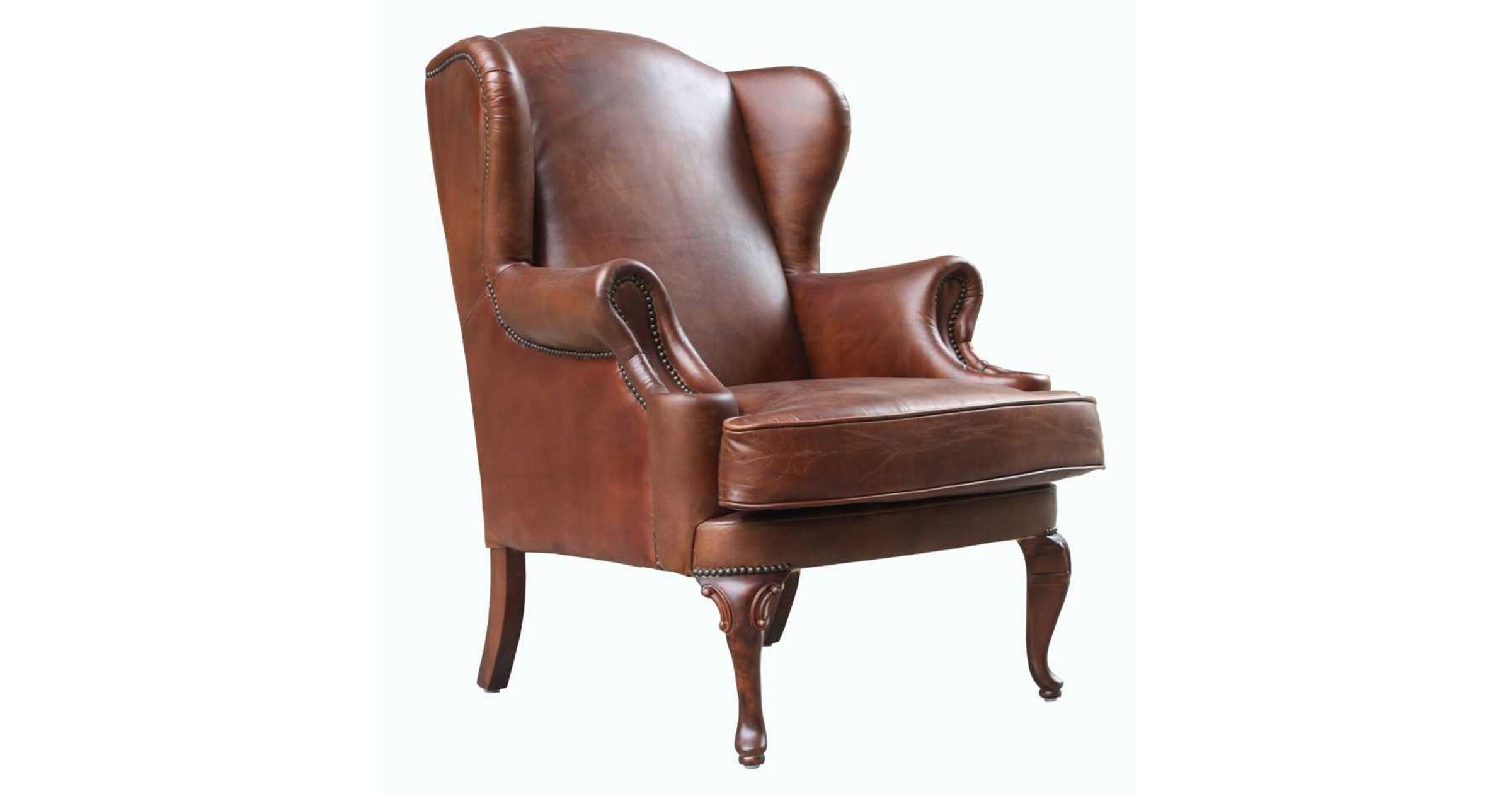 Stanford Distressed Leather High Back Chair: Vintage Charm
