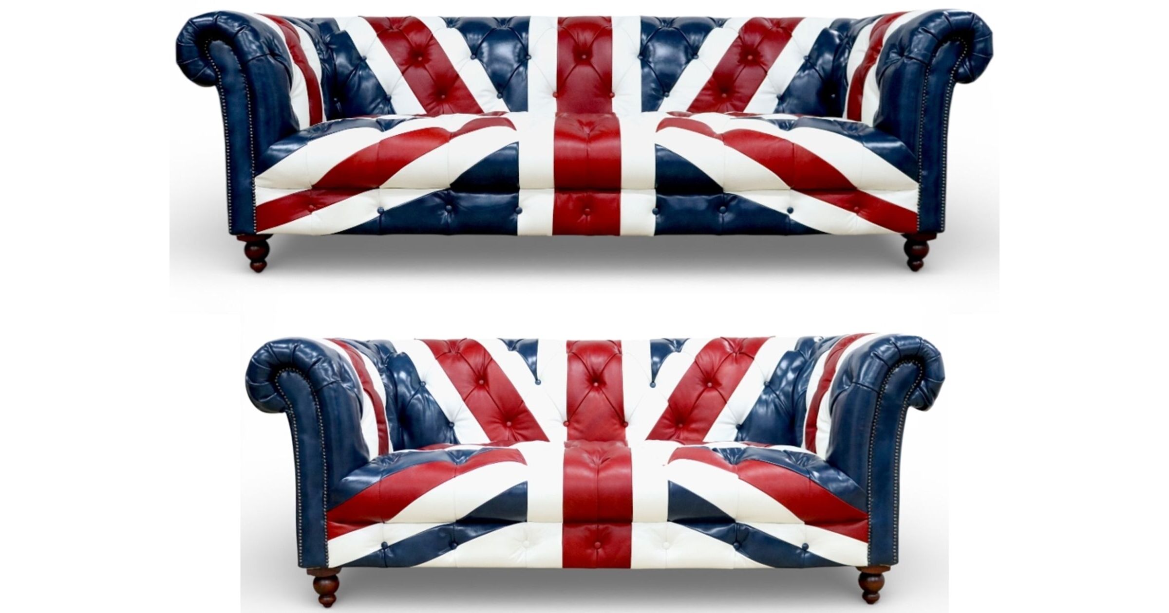 Union Jack Chesterfield 3+2 Seater Luxury Leather Sofa Suite | Designer ...