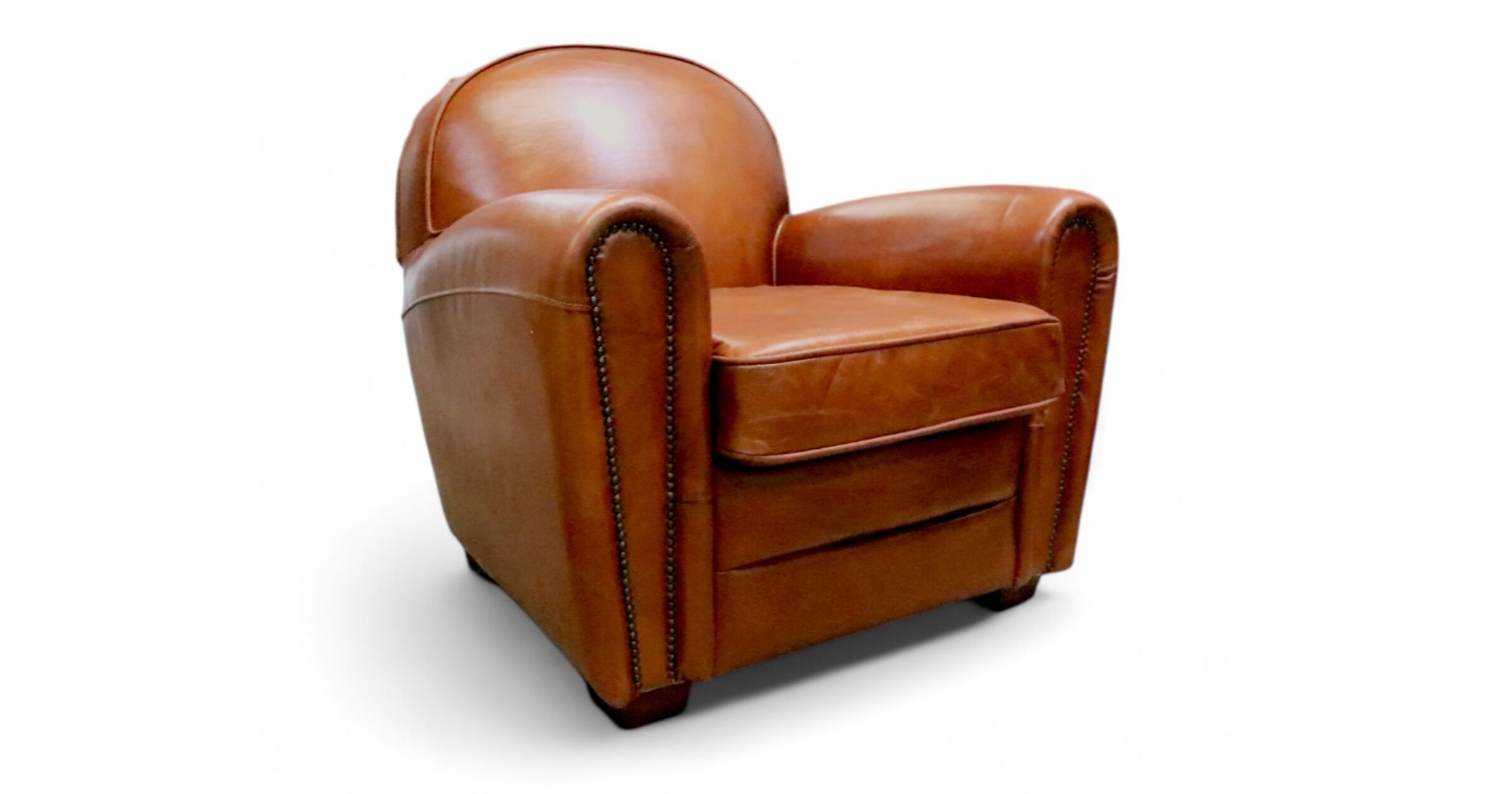 Designer Sofas Victor Vintage Tan Club Chair in Distressed Leather