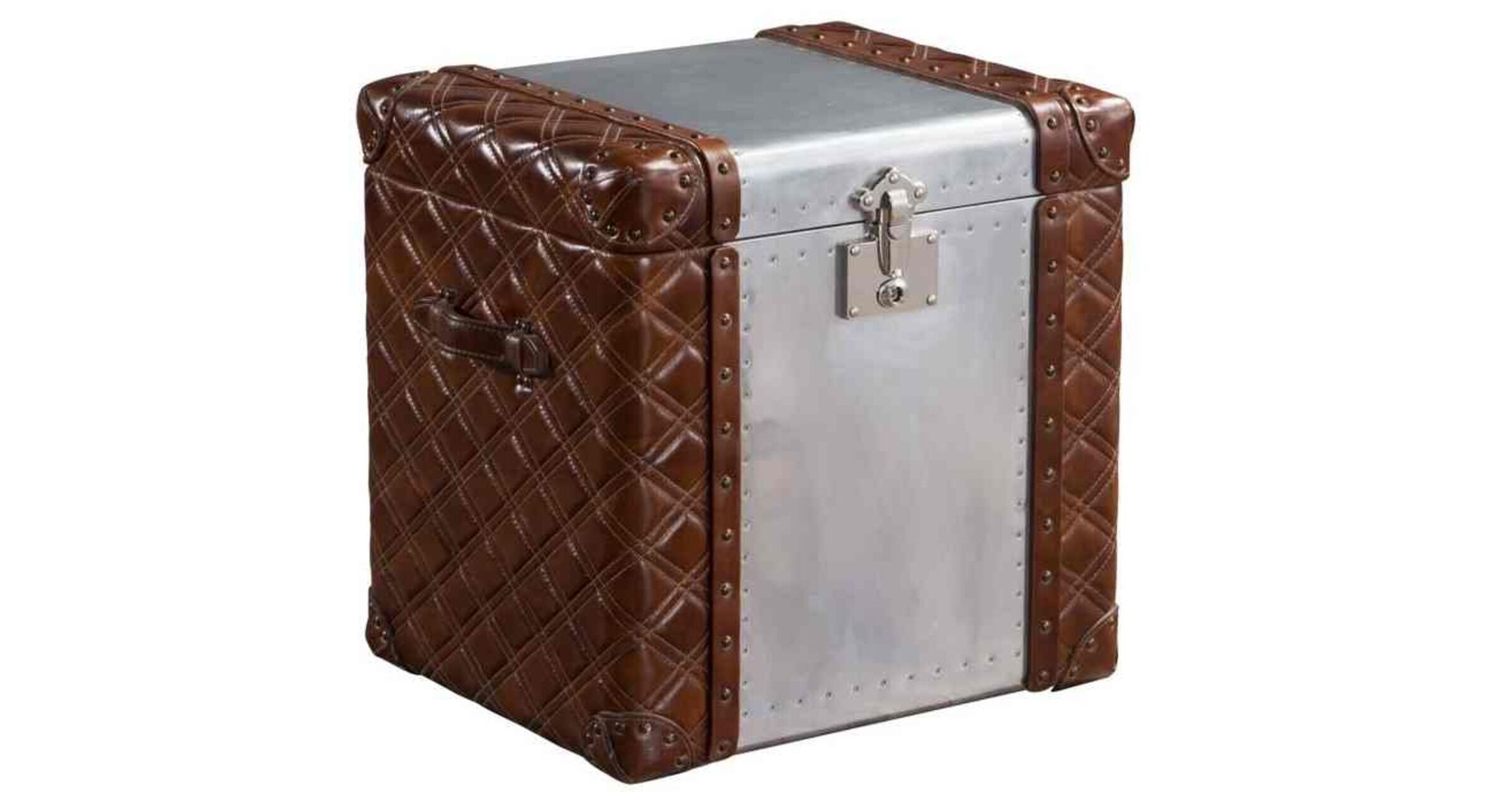 Stylish Storage Solution Vintage Aviator Aluminium Trunk (Small)