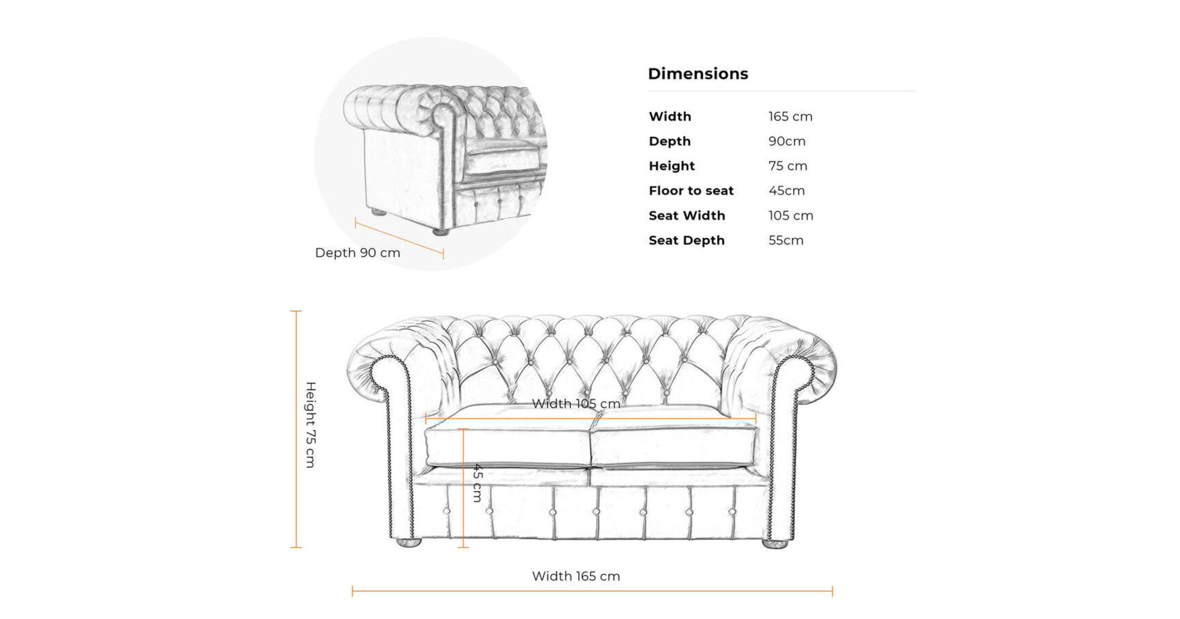 Sofa Sizes: Common Dimensions Guide | Designer Sofas 4U