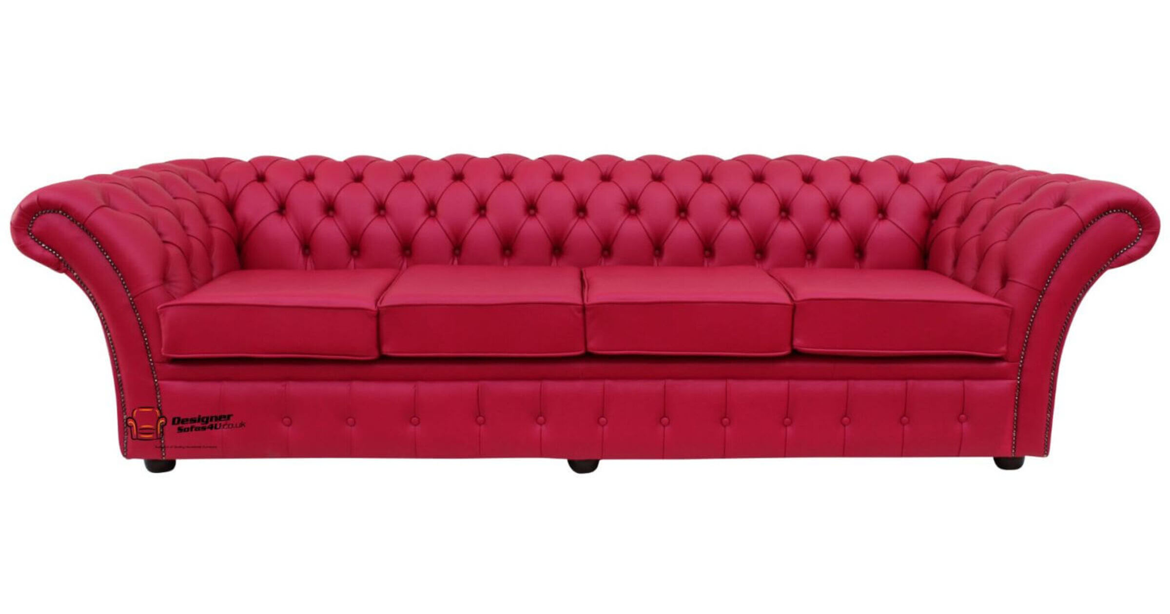 4 Seater Leather Chesterfield Sofas | Designer Sofas 4U
