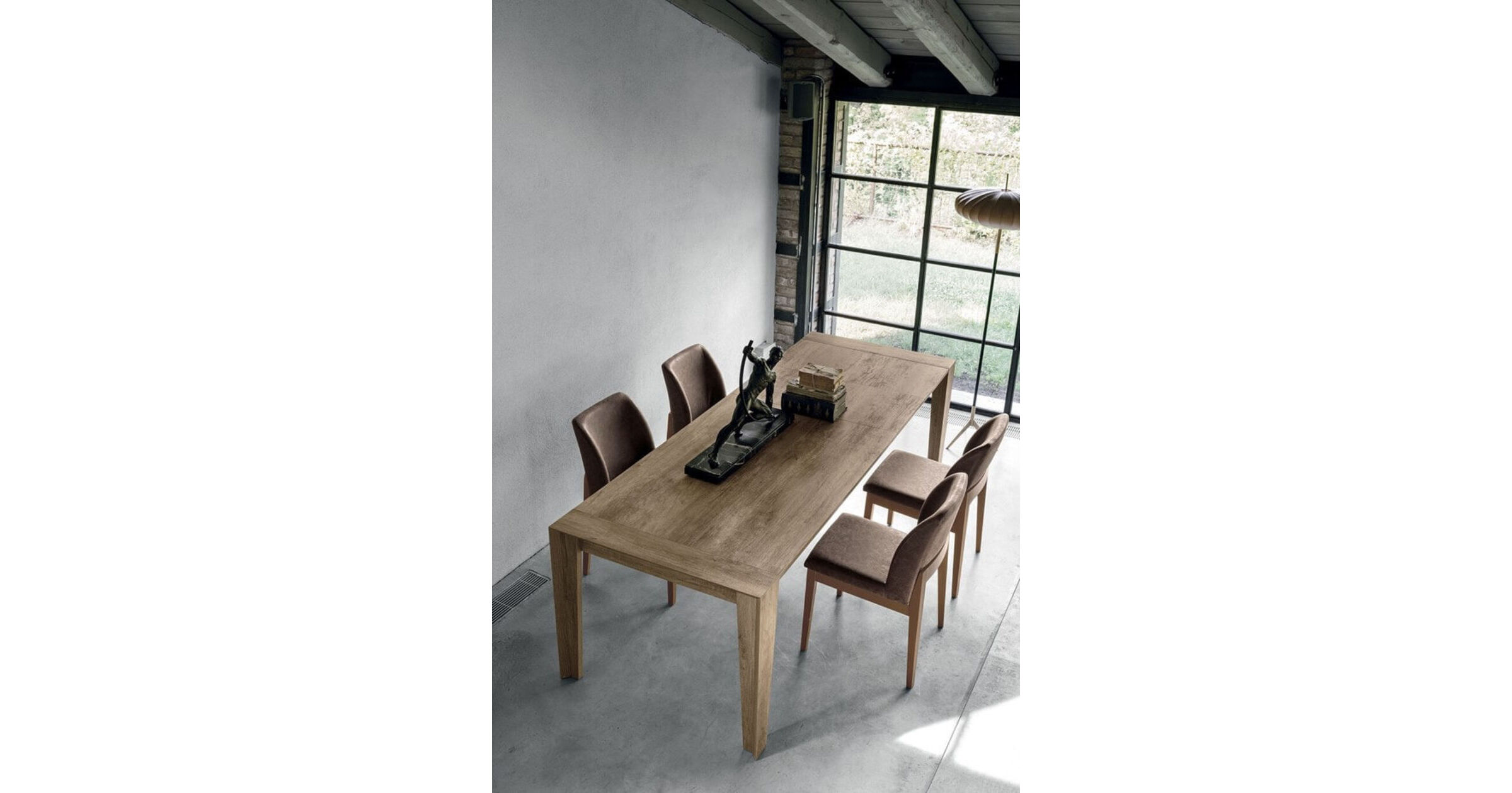 Italian Levante 160cm Extendable Dining Table Wooden Top