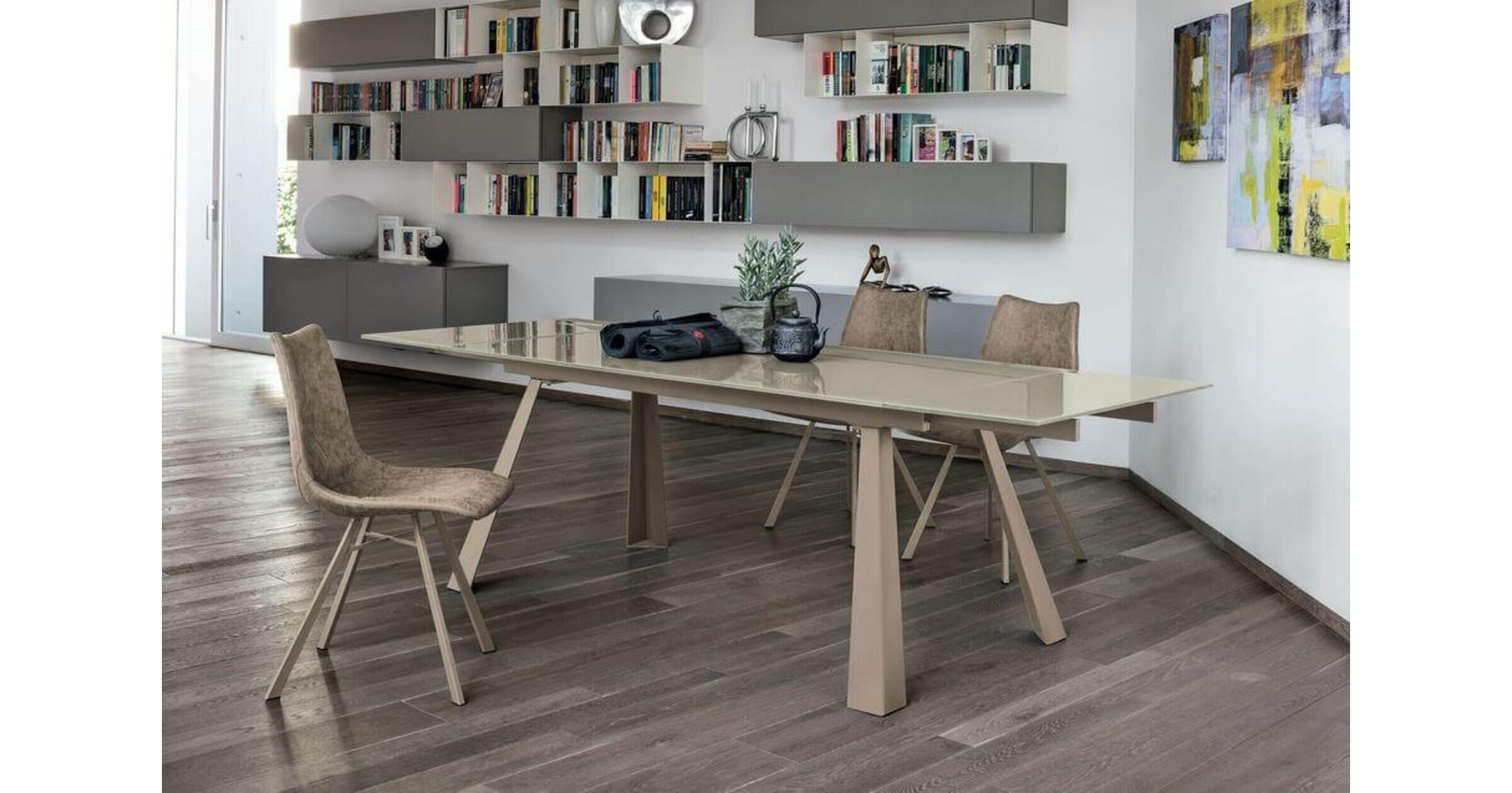 PONENTE 160 cm Extendable Table - Sleek Design with Rope Metal