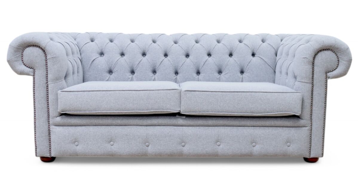 Special Offer Catania Ash Fabric Chesterfield 2.5 Seater Settee