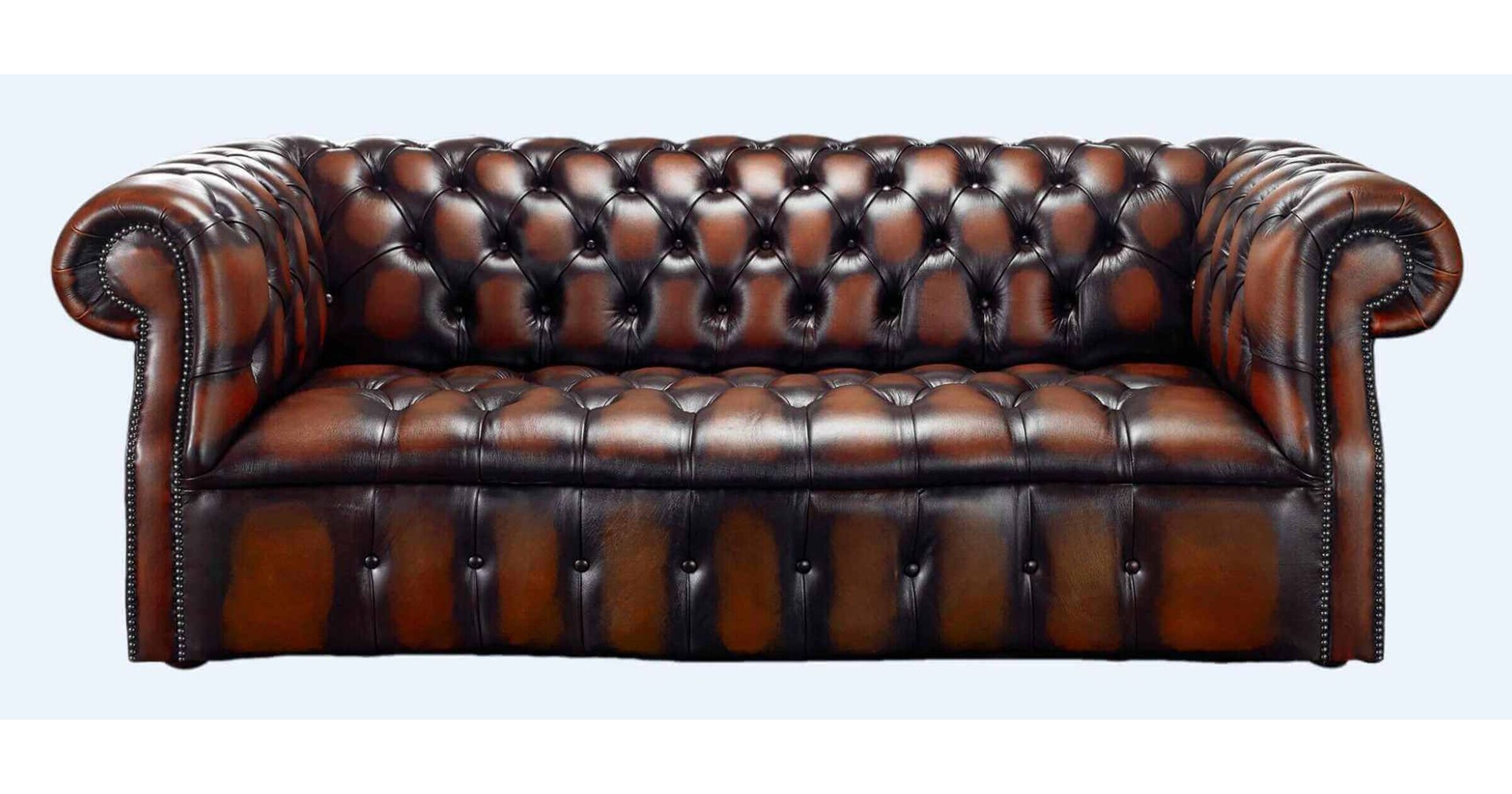 Rust antique leather Chesterfield sofa | DesignerSofas4U