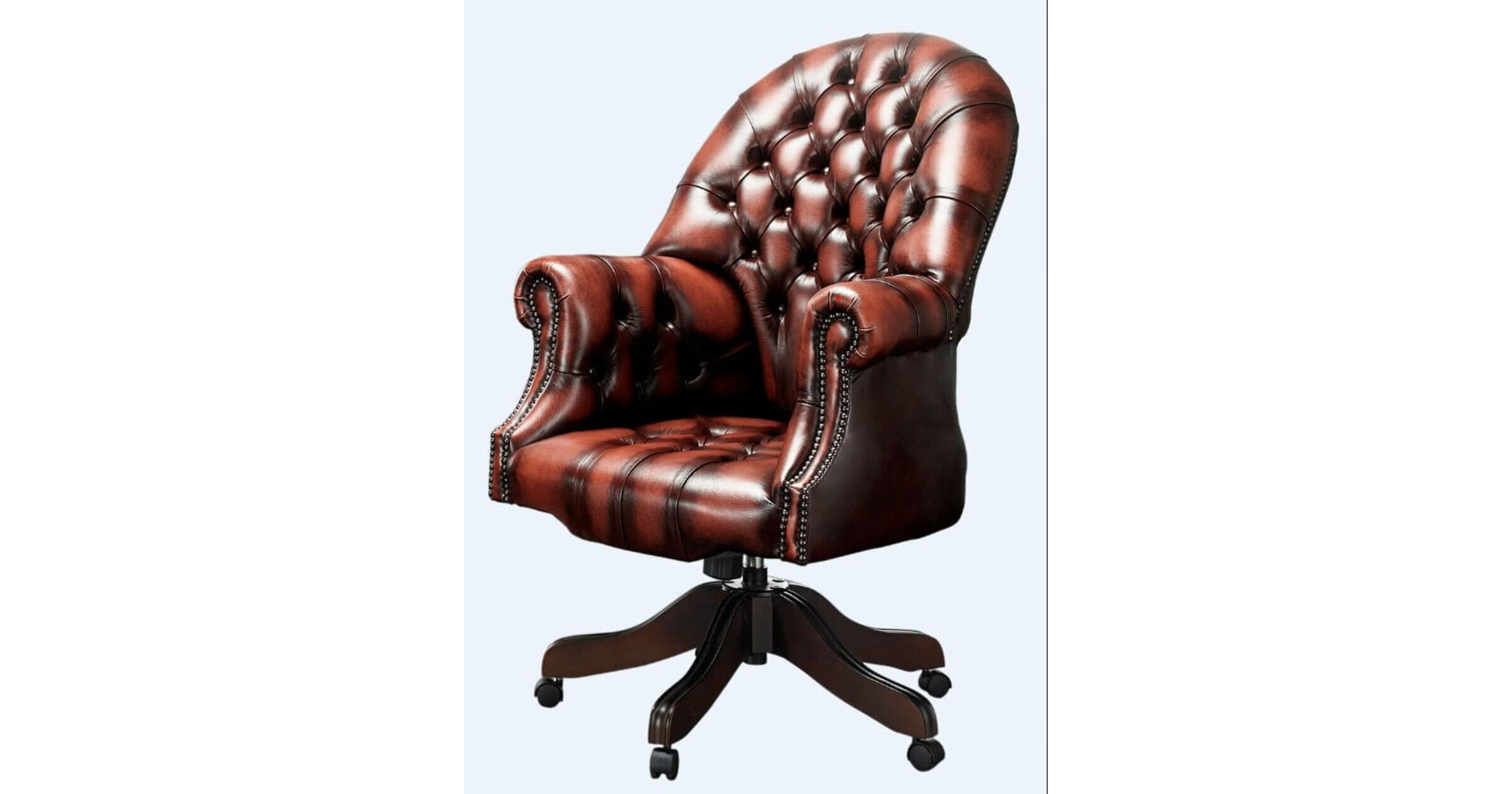 DesignerSofas4U | Light Rust leather Chesterfield office chair