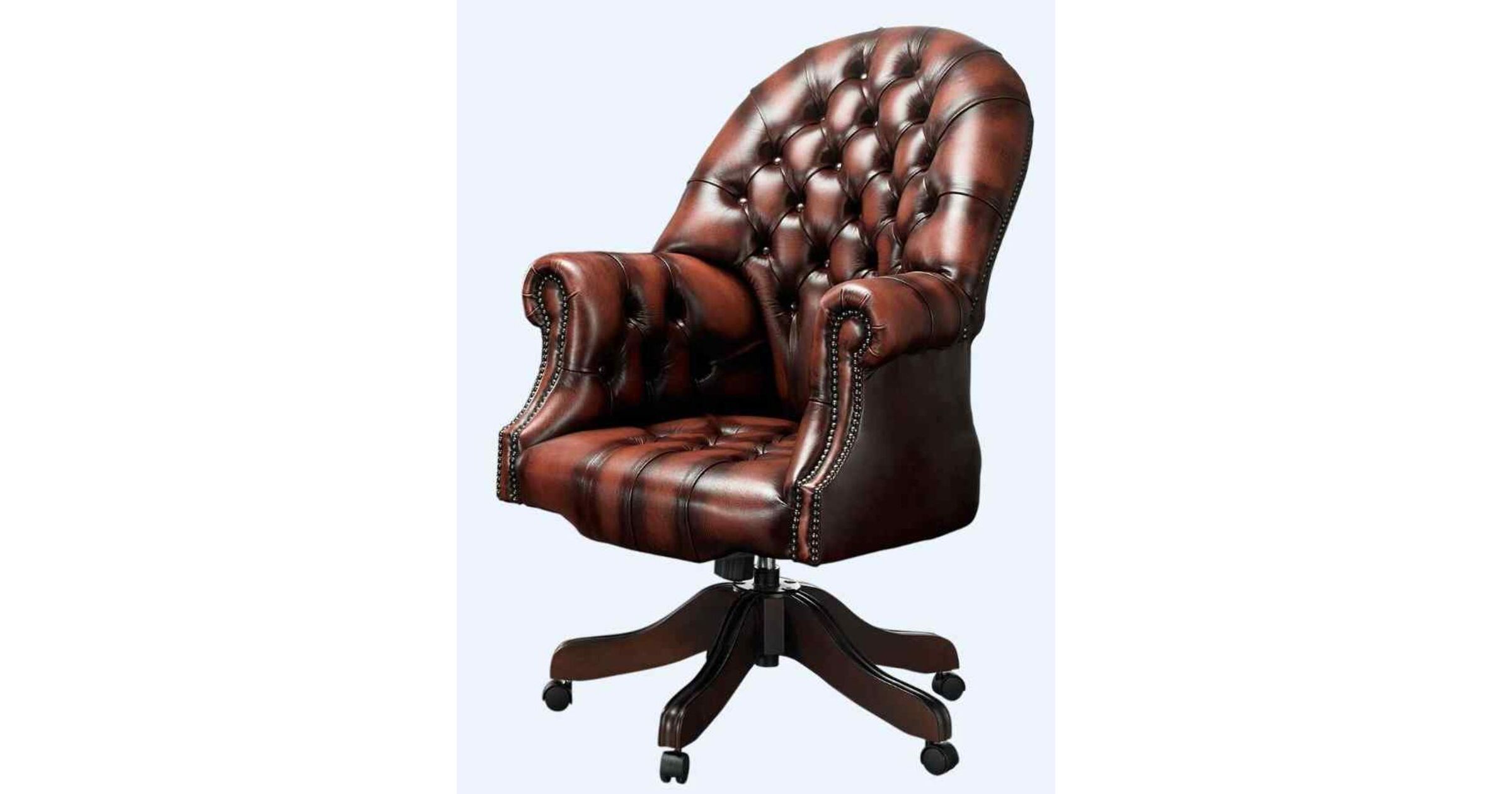 DesignerSofas4U | Antique Rust leather Chesterfield office chair