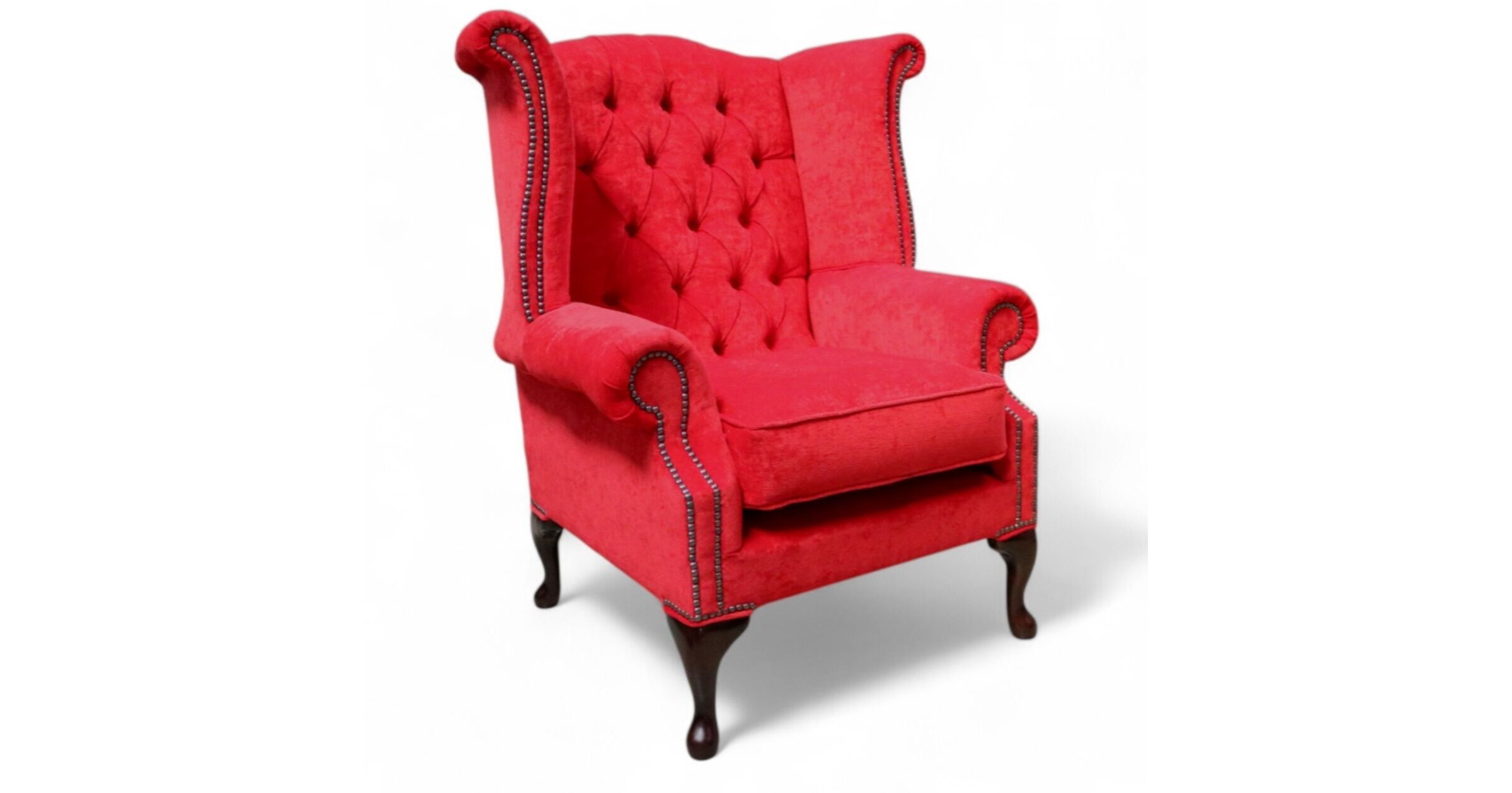 Rouge Red Chesterfield High Back Wing chair | DesignerSofas4U