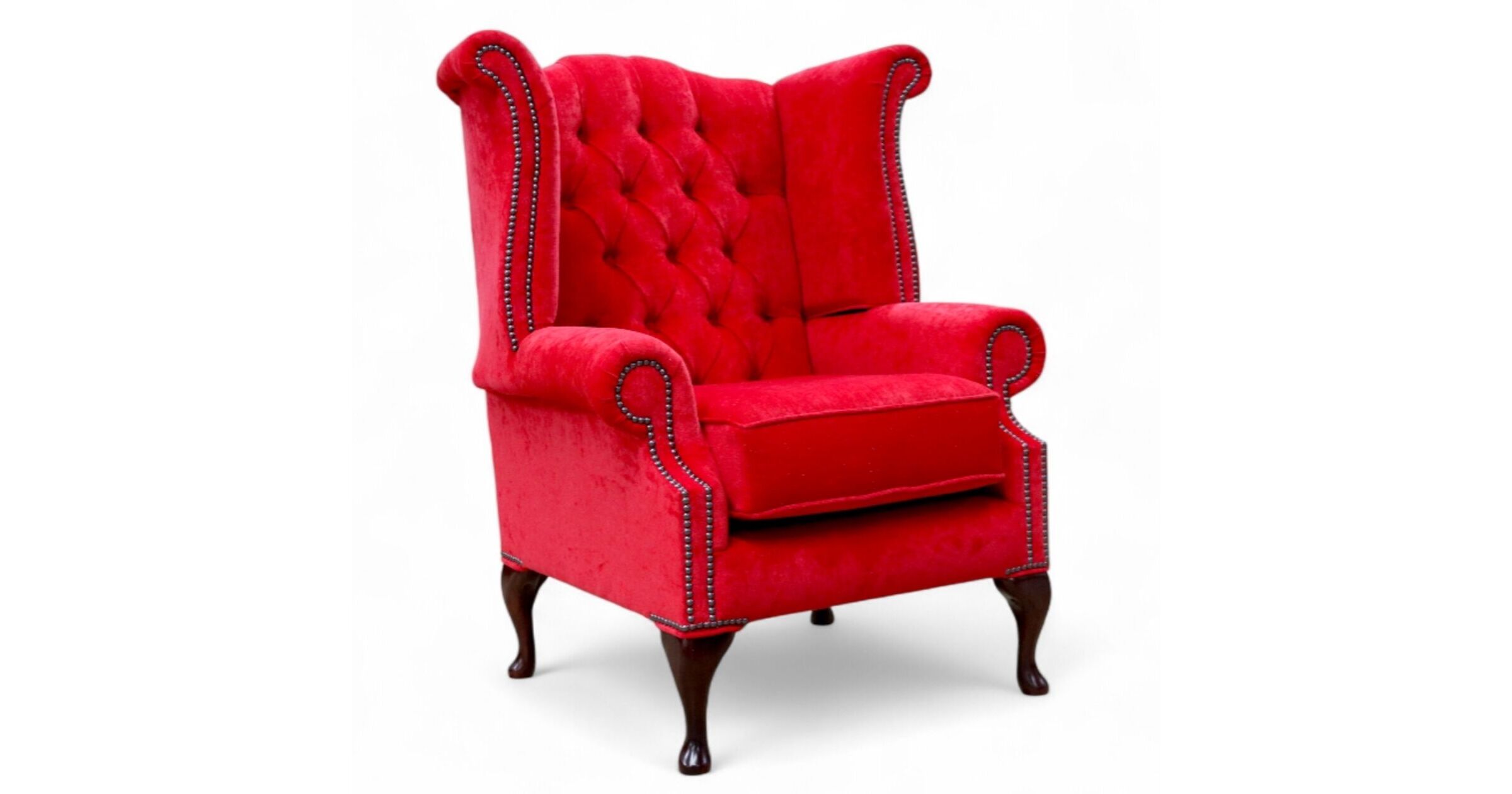 Rouge Red Chesterfield High Back Wing chair | DesignerSofas4U