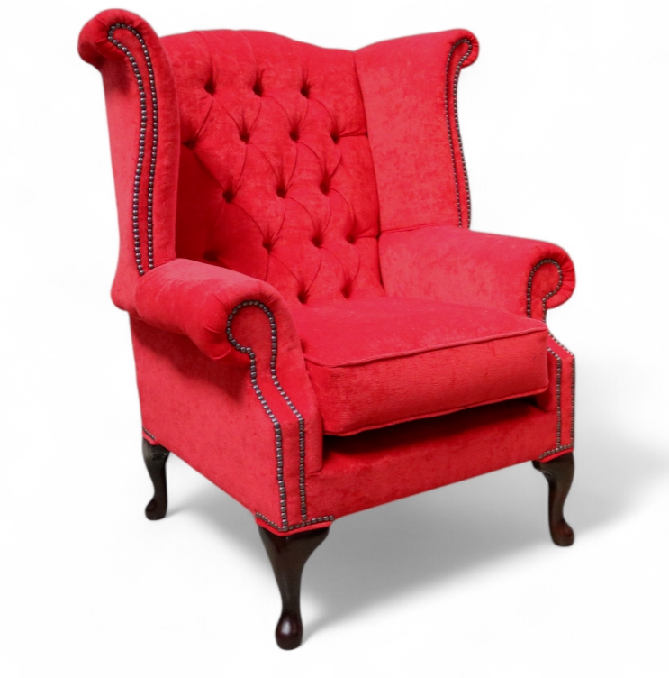 Rouge Red Chesterfield High Back Wing chair | DesignerSofas4U
