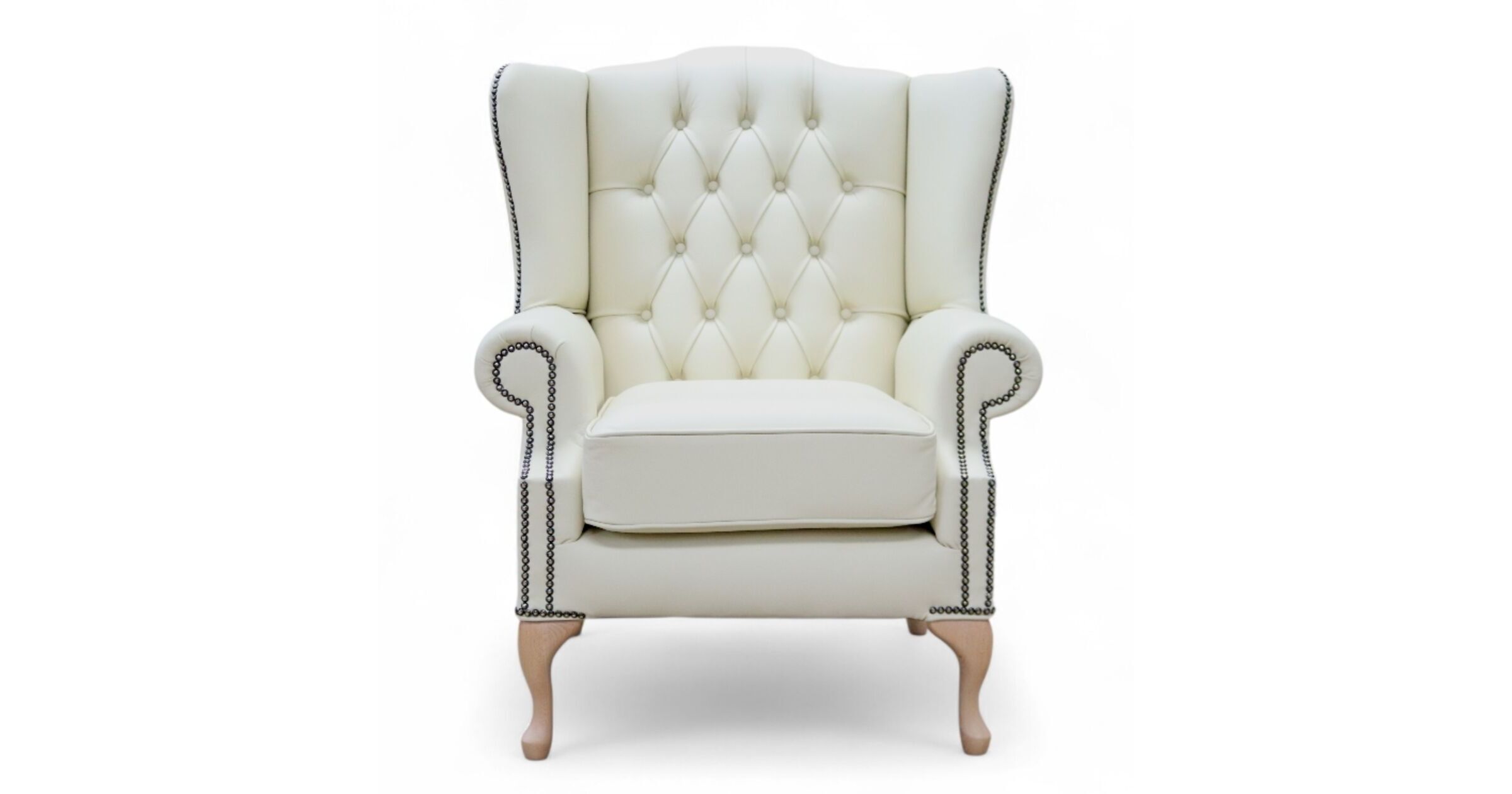 Cream Chesterfield Mallory Flat Wing chair | DesignerSofas4U
