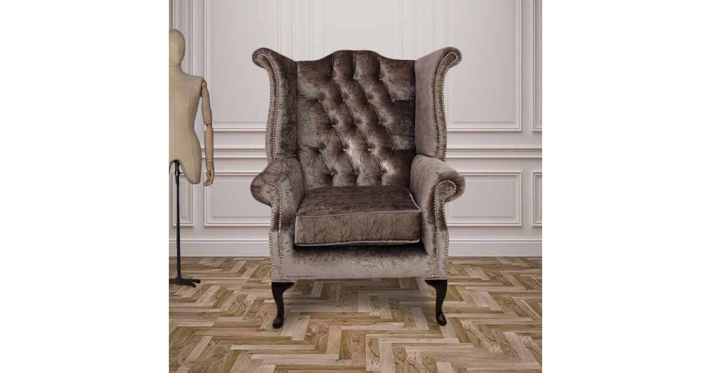 Silver Velvet Luxury The Perfect Queen Anne Chair for Your Home