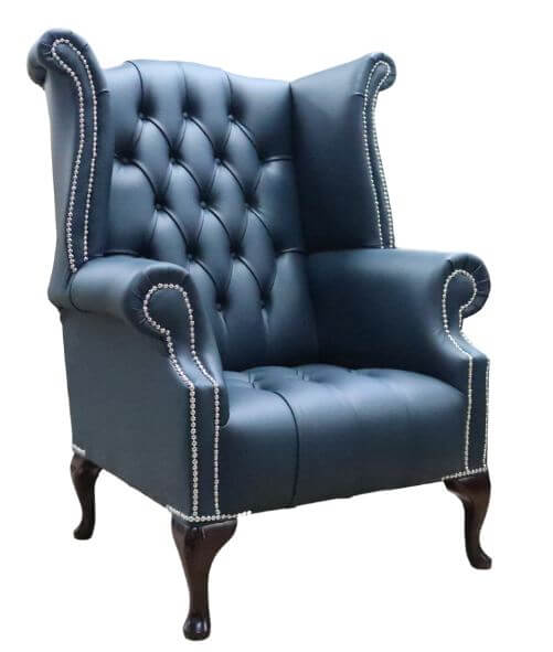 Blue Chesterfield Buttoned High Back Wing chair | DesignerSofas4U