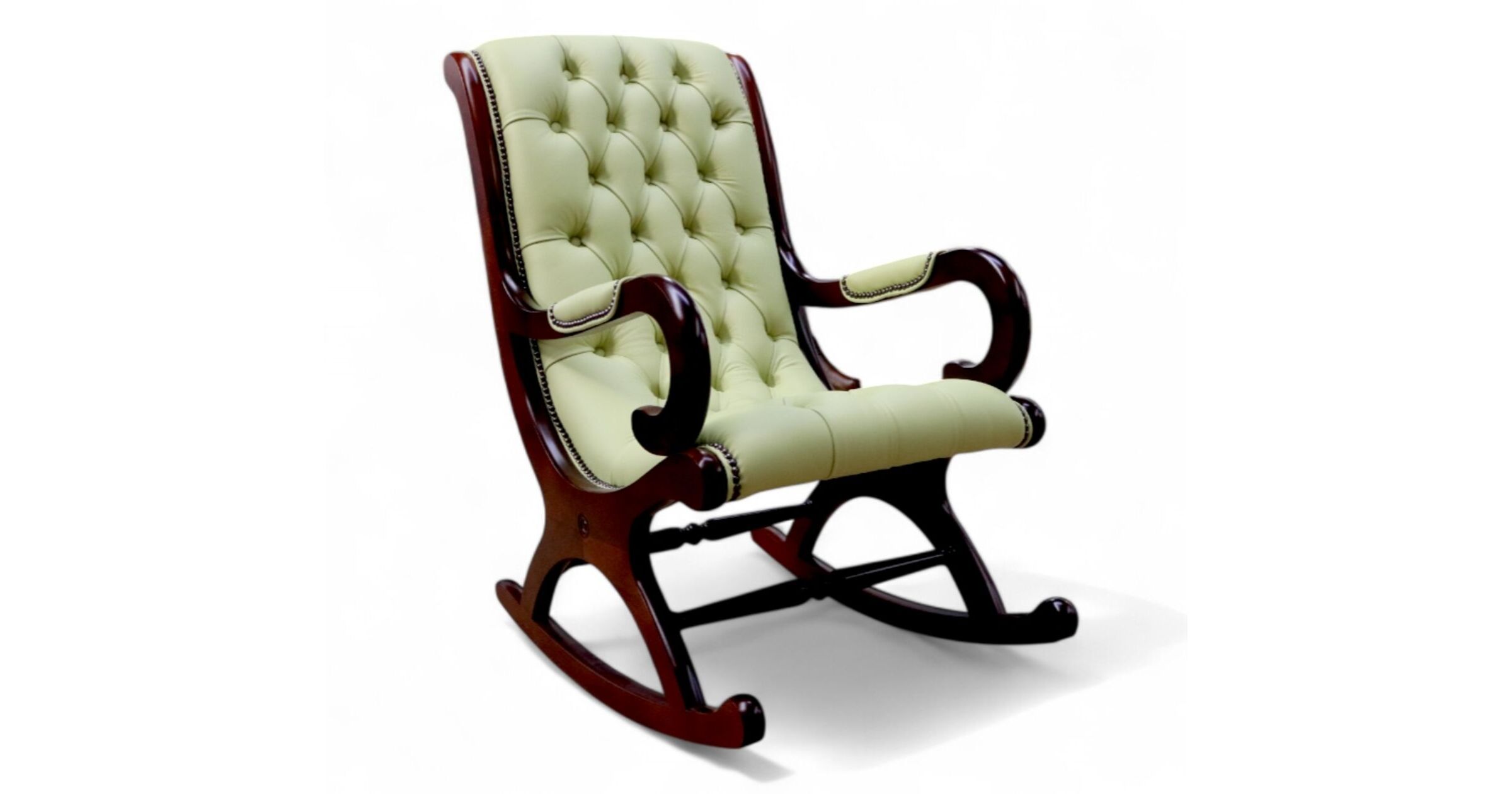 Chartreuse Green Chesterfield York Slipper Rocking chair | DesignerSofas4U