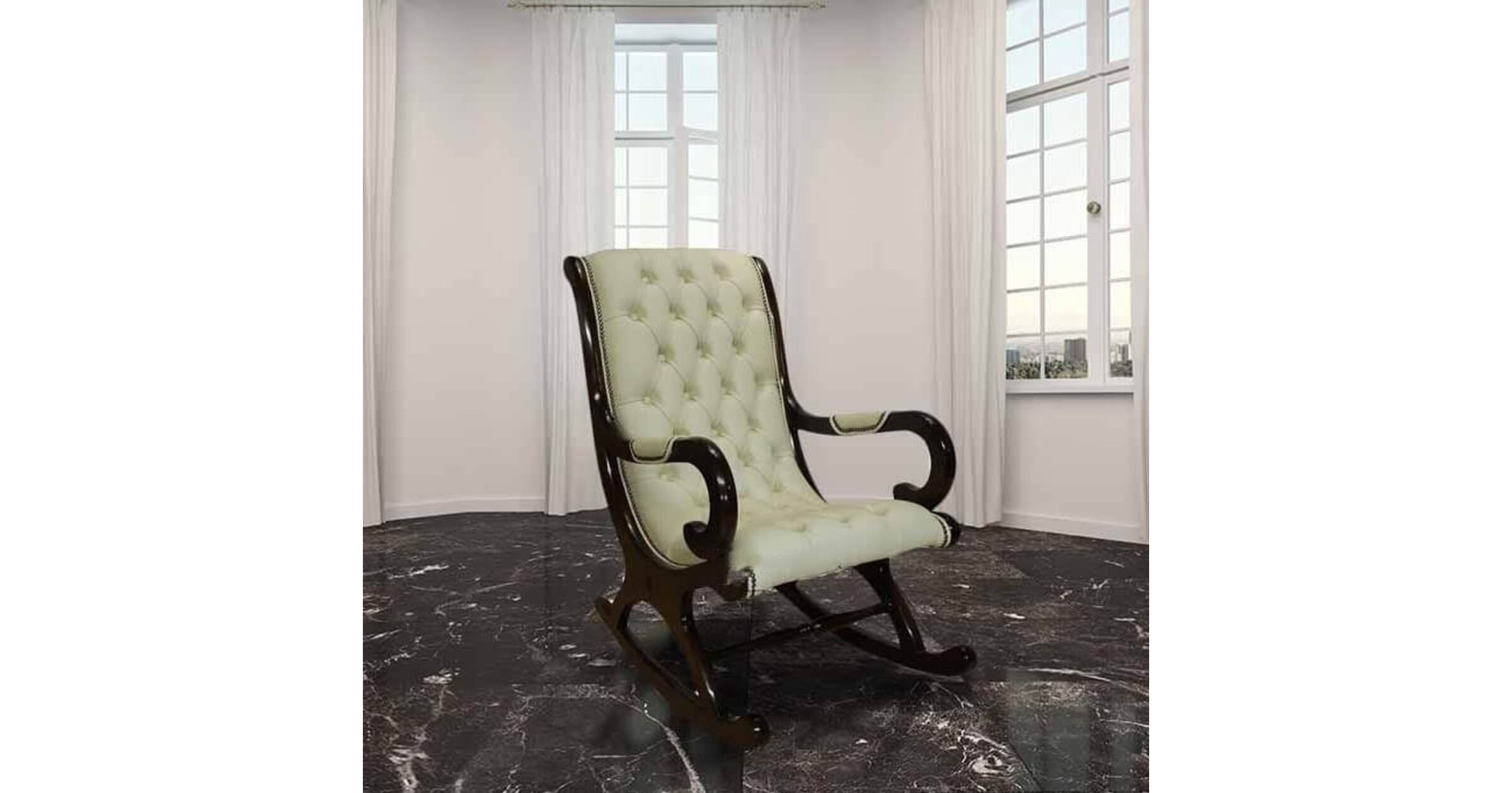Cream Chesterfield York Slipper Rocking chair | DesignerSofas4U