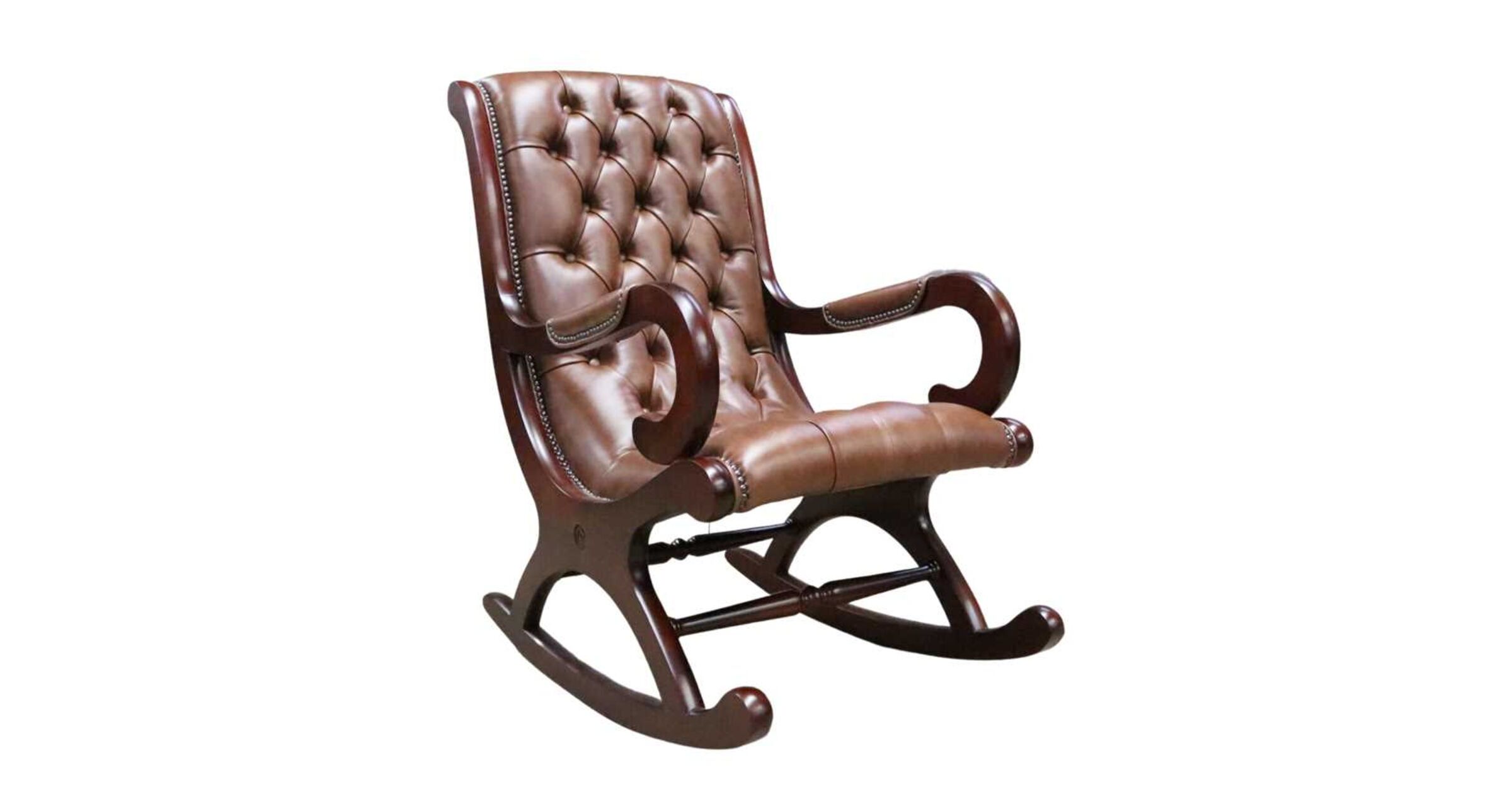 Antique Whiskey Chesterfield York Slipper Rocking chair | DesignerSofas4U