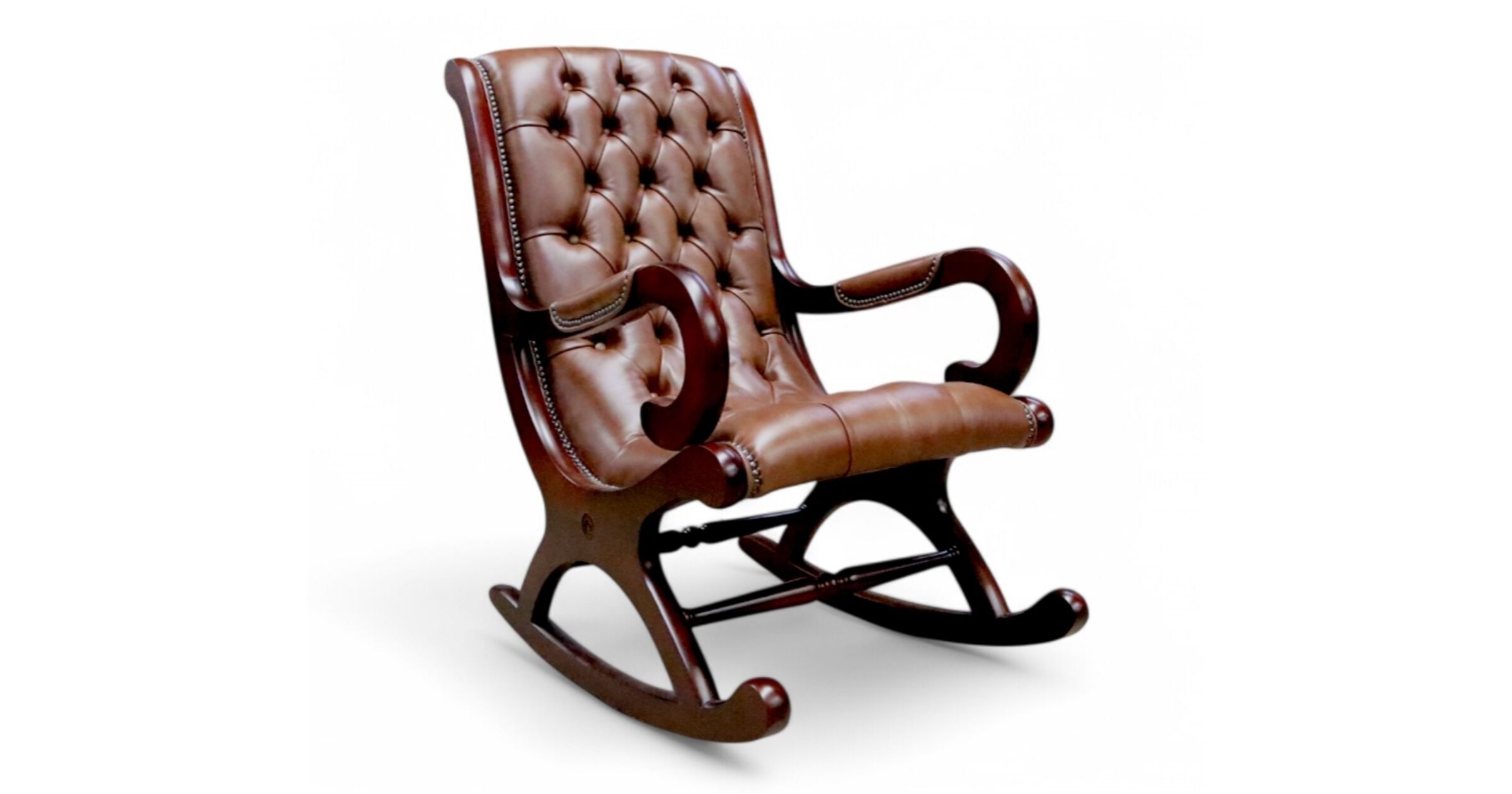 Antique Whiskey Chesterfield York Slipper Rocking chair | DesignerSofas4U
