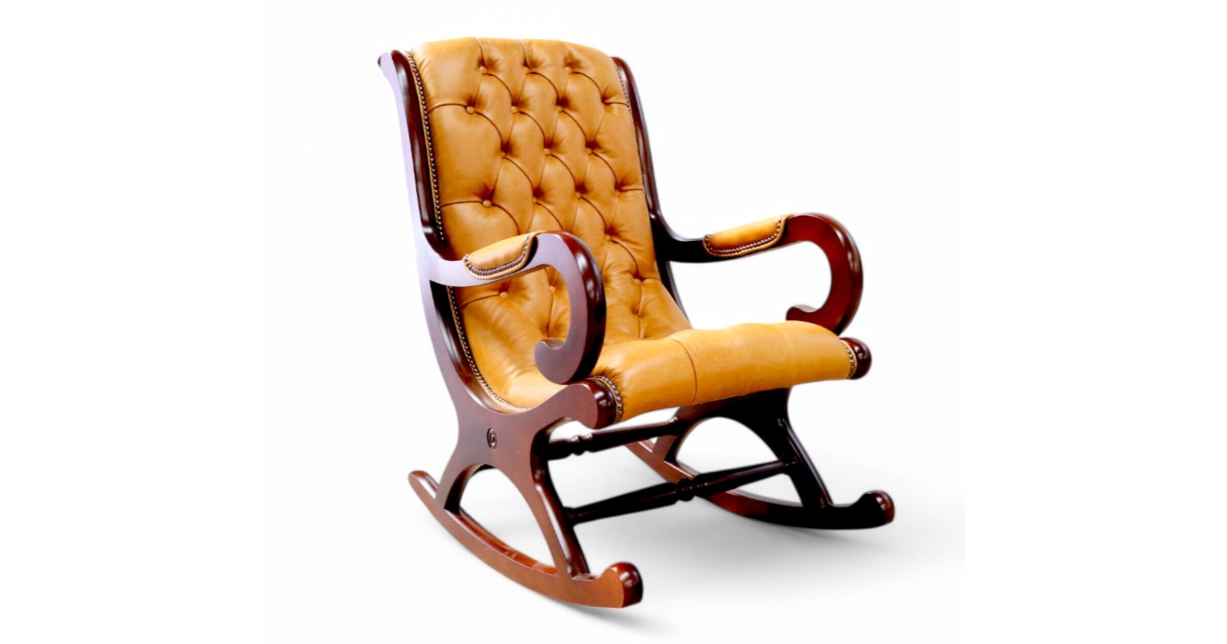 Buckskin Chesterfield York Slipper Rocking chair | DesignerSofas4U