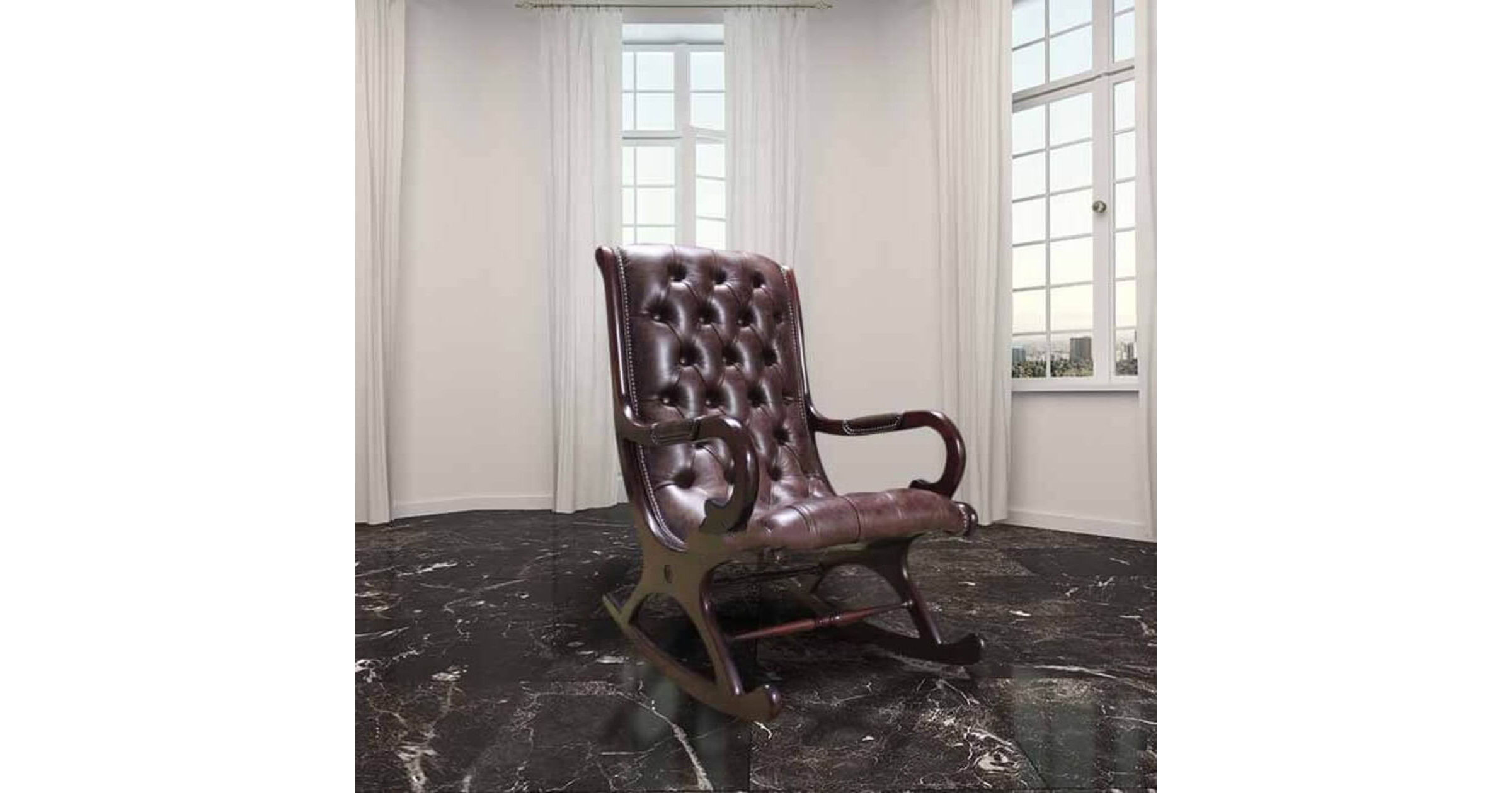 Smoke Chesterfield York Slipper Rocking chair | DesignerSofas4U