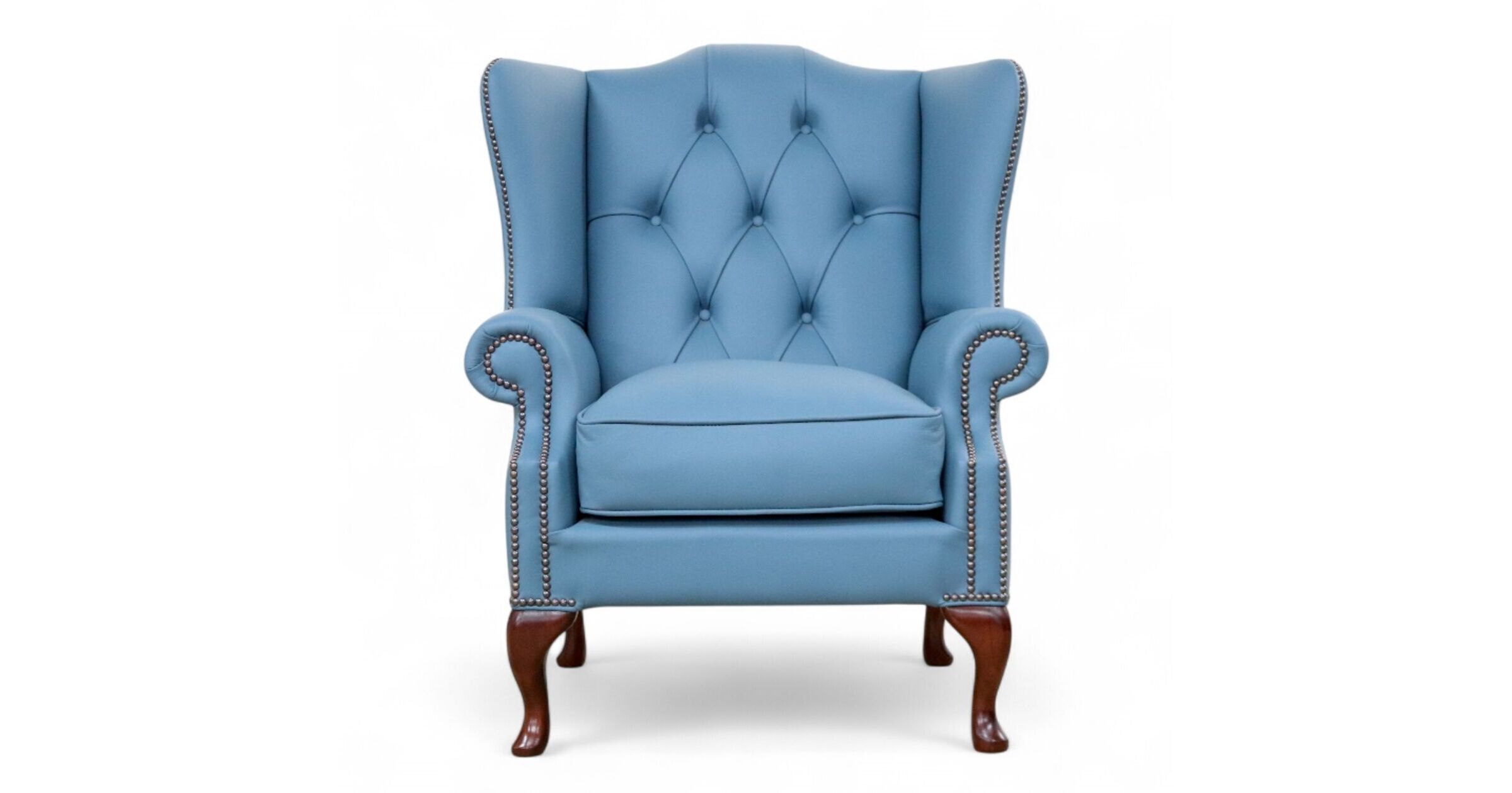 Duke Chesterfield Queen Anne Flat Wing High Back Wing Chair – Shelly ...