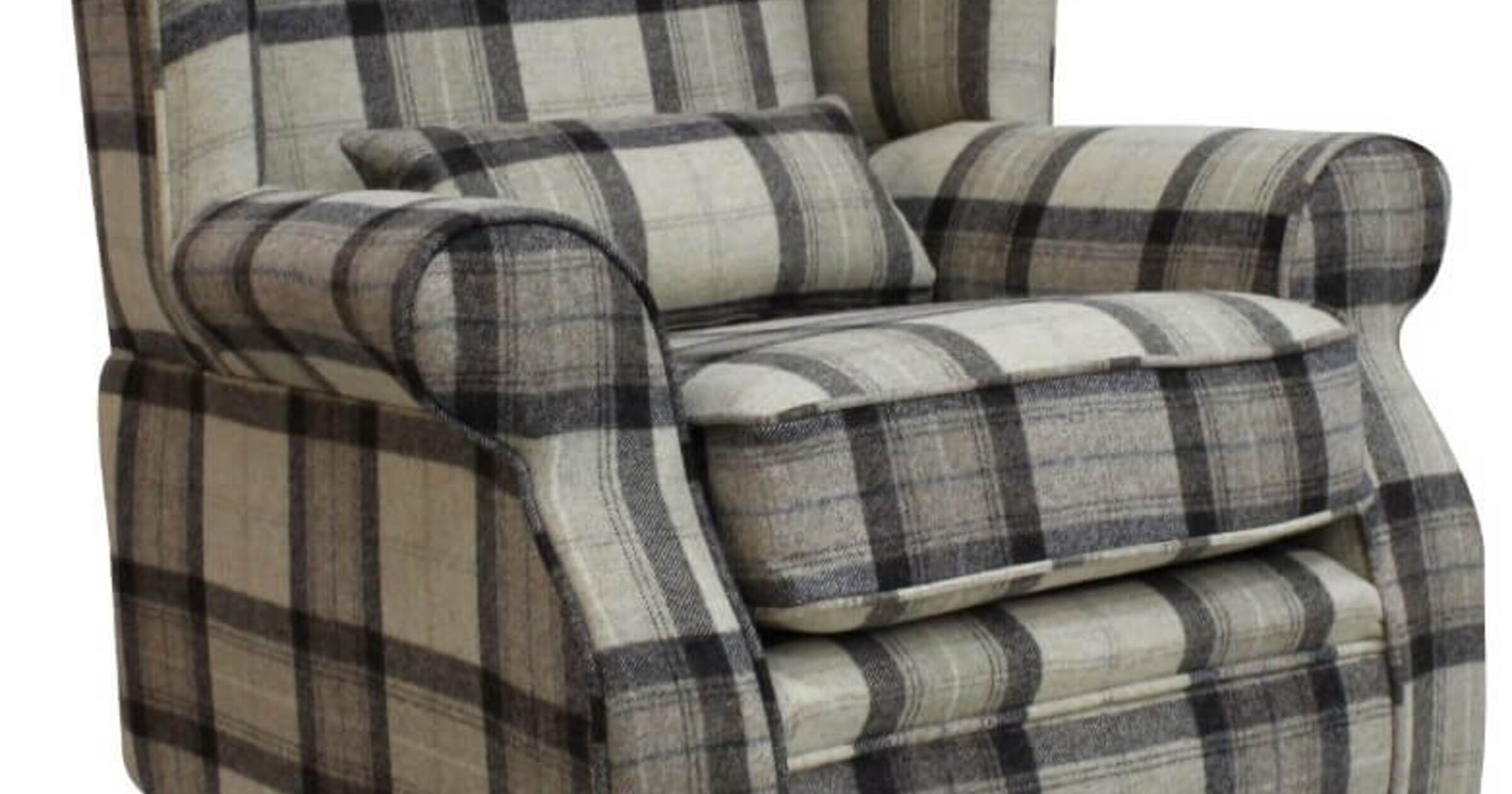 Arnold Wool Tweed Wing Chair Fireside High Back Armchair Skye Burnt ...