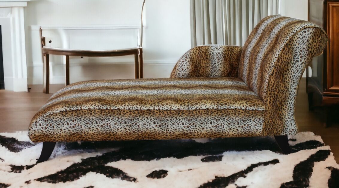 Cheetah Print Chaise Lounge Sofa Seat | Designer Sofas4u