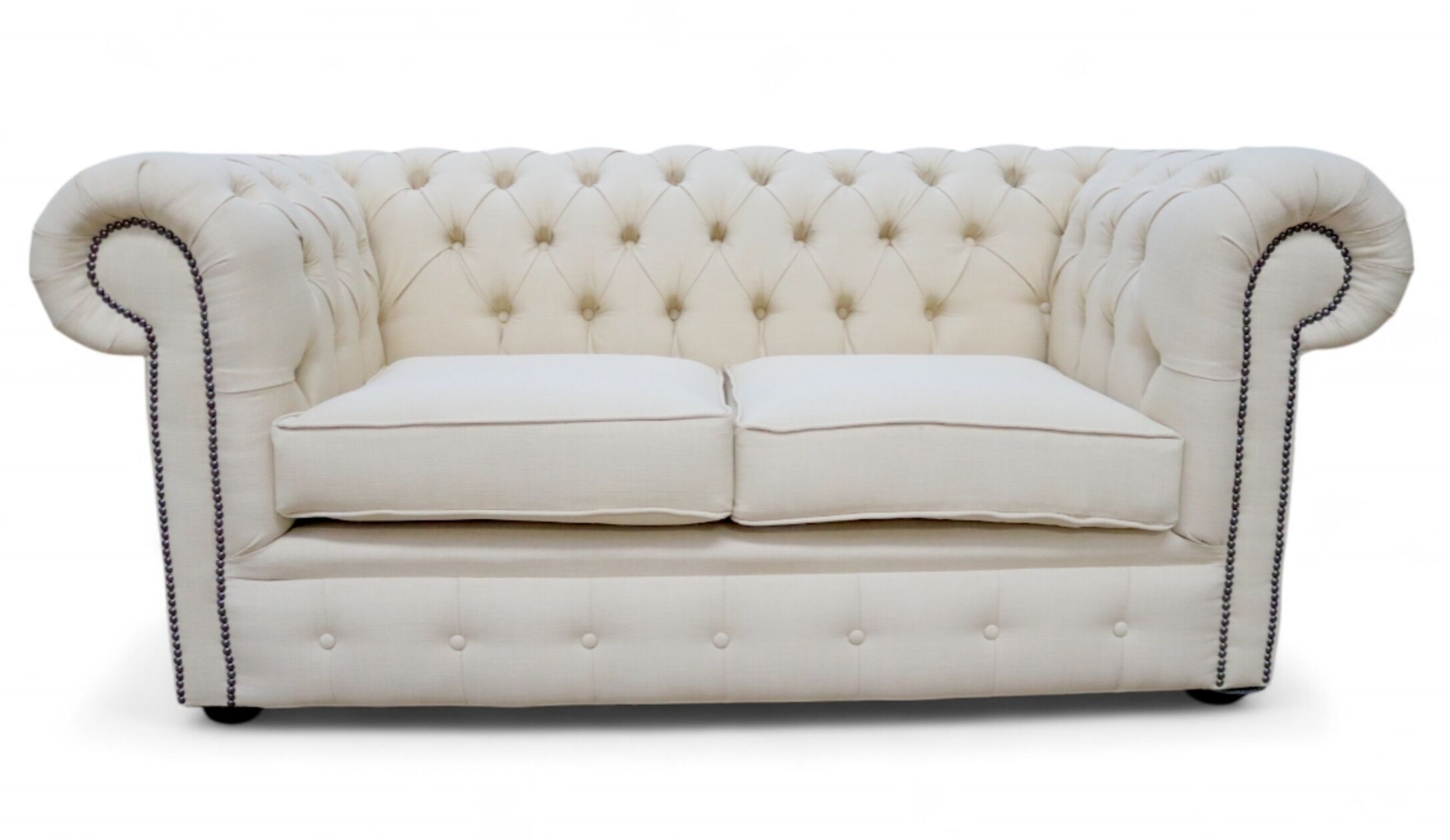 Chesterfield 2 Seater Charles Linen Cream Sofa | Limited Offer