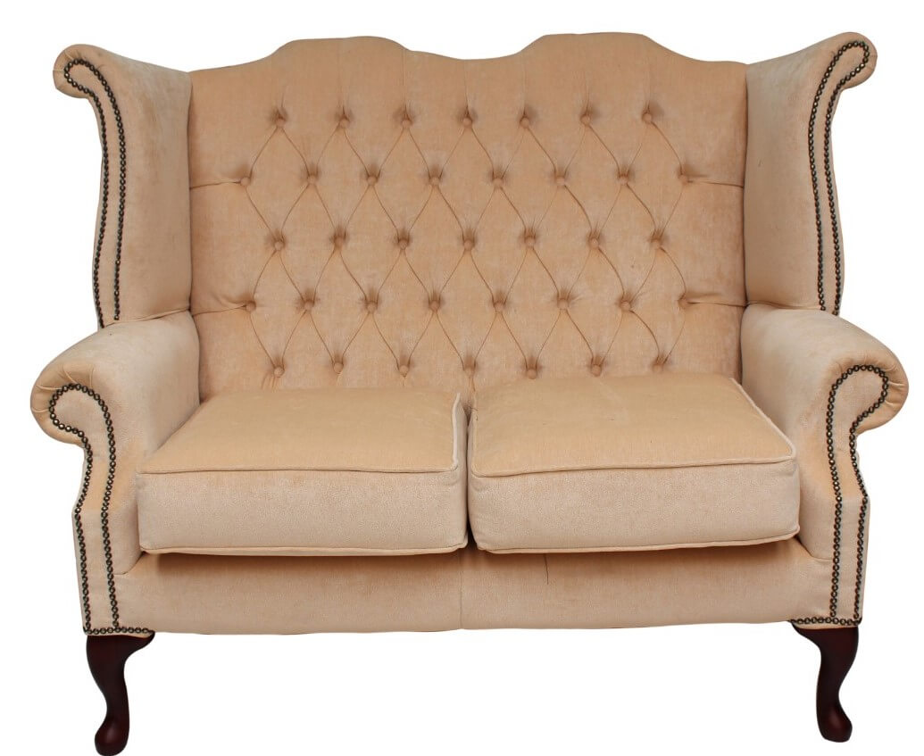 Vanilla Chesterfield 2 Seater High Back chair | DesignerSofas4U
