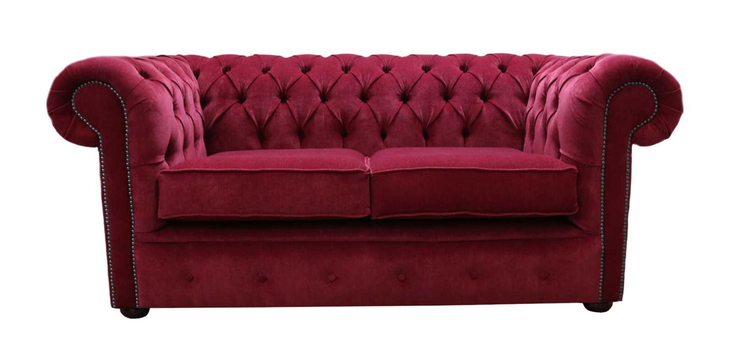 Buy Wine fabric Chesterfield sofa | DesignerSofas4U