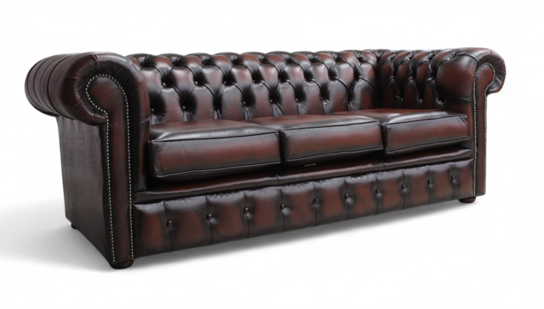 Antique Rust Leather Chesterfield 3 Seater sofa | DesignerSofas4U