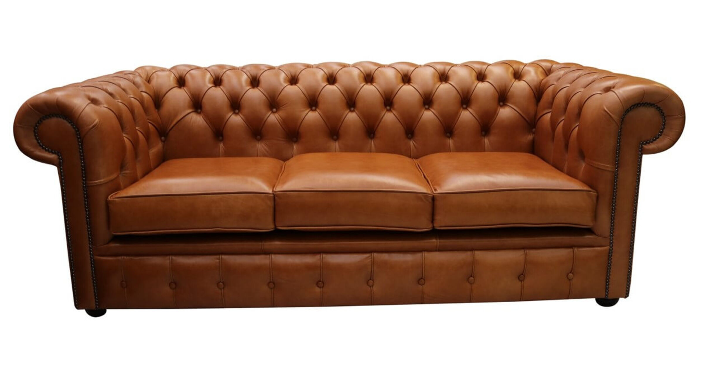 Chesterfield 3 Seater Sofa Settee in Old English Saddle Leather