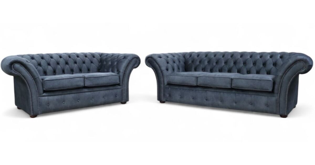 Chesterfield Balmoral 3+2 Sofa Suite Oakland Granite | DesignerSofas4U