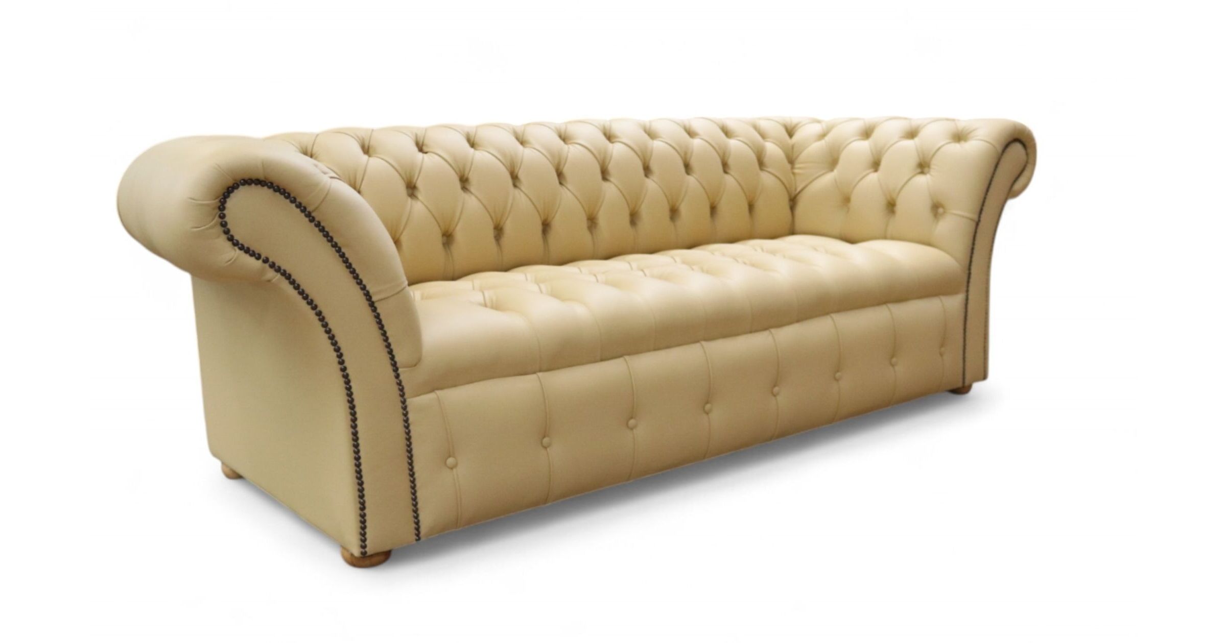 Chesterfield Balmoral 3 Seater Sofa Settee in Deluca Yellow Leather