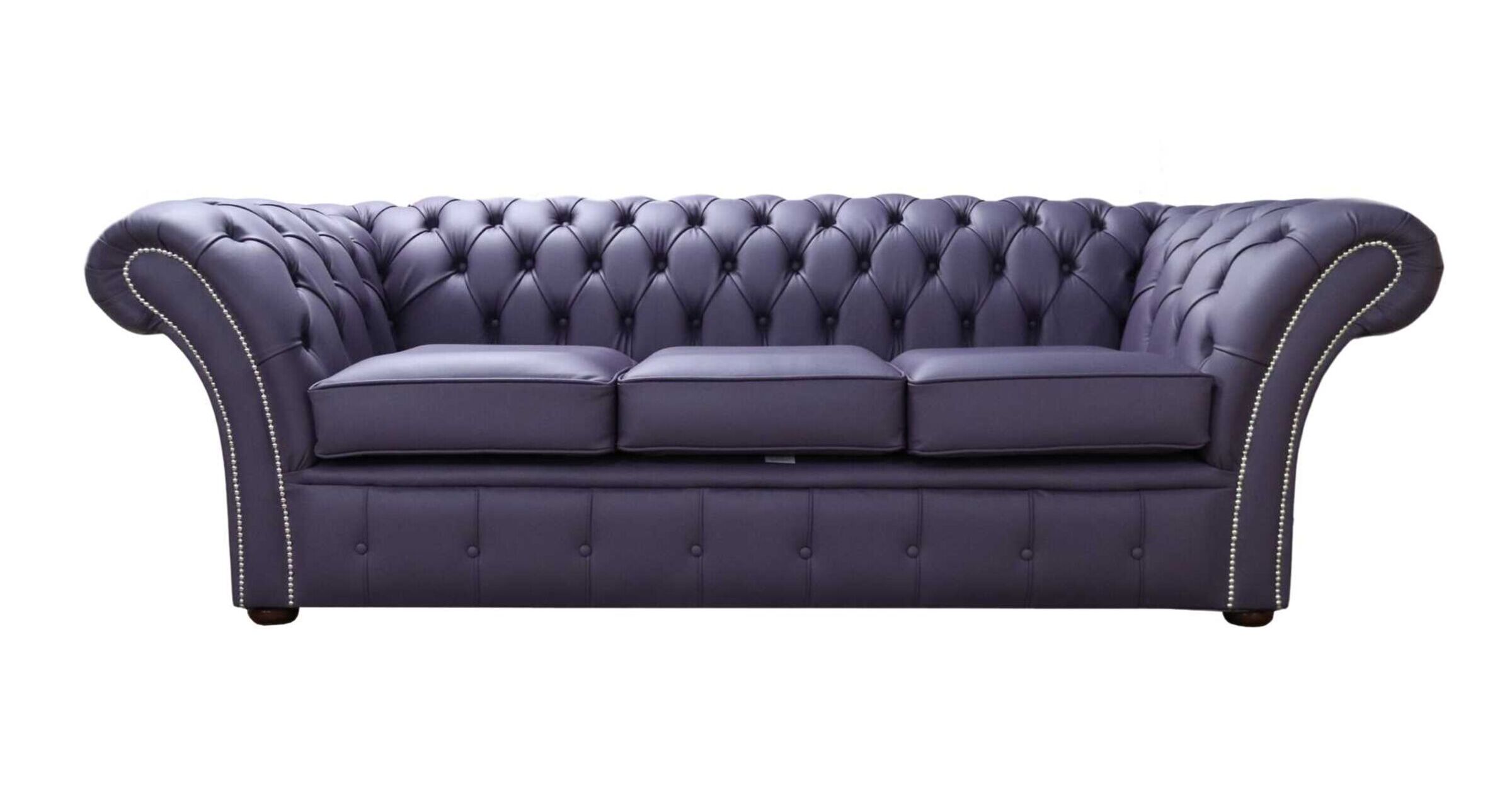 Shelly Amethyst Purple Leather Chesterfield Sofa: Balmoral Series