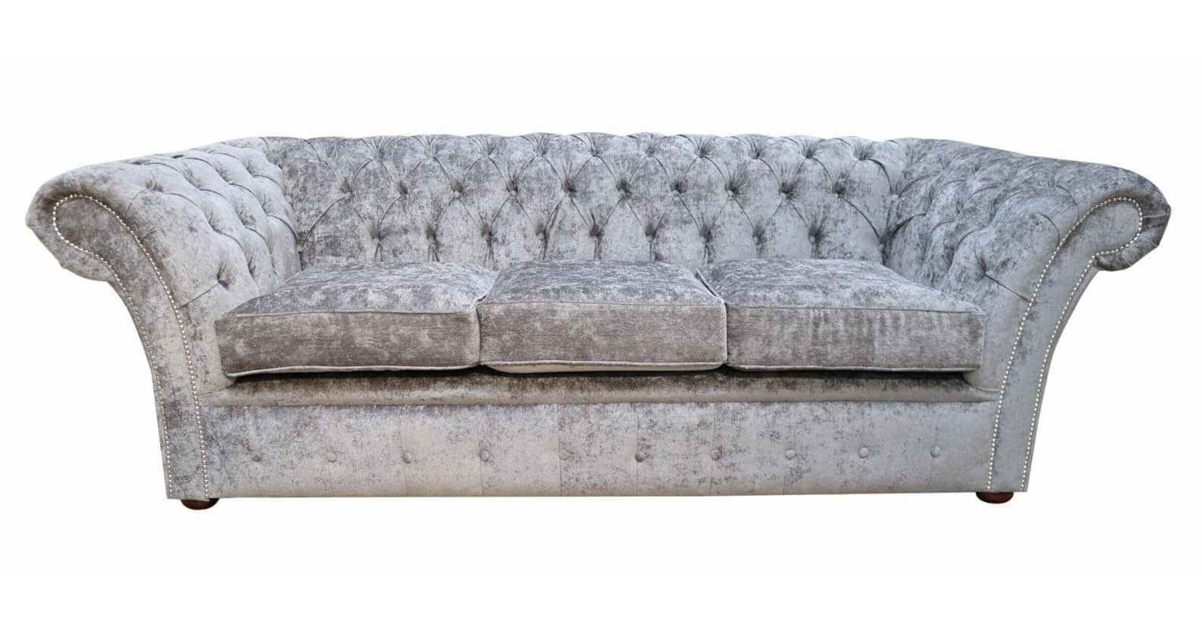 Grey Ash Chesterfield Balmoral 3 Seater sofa | DesignerSofas4U