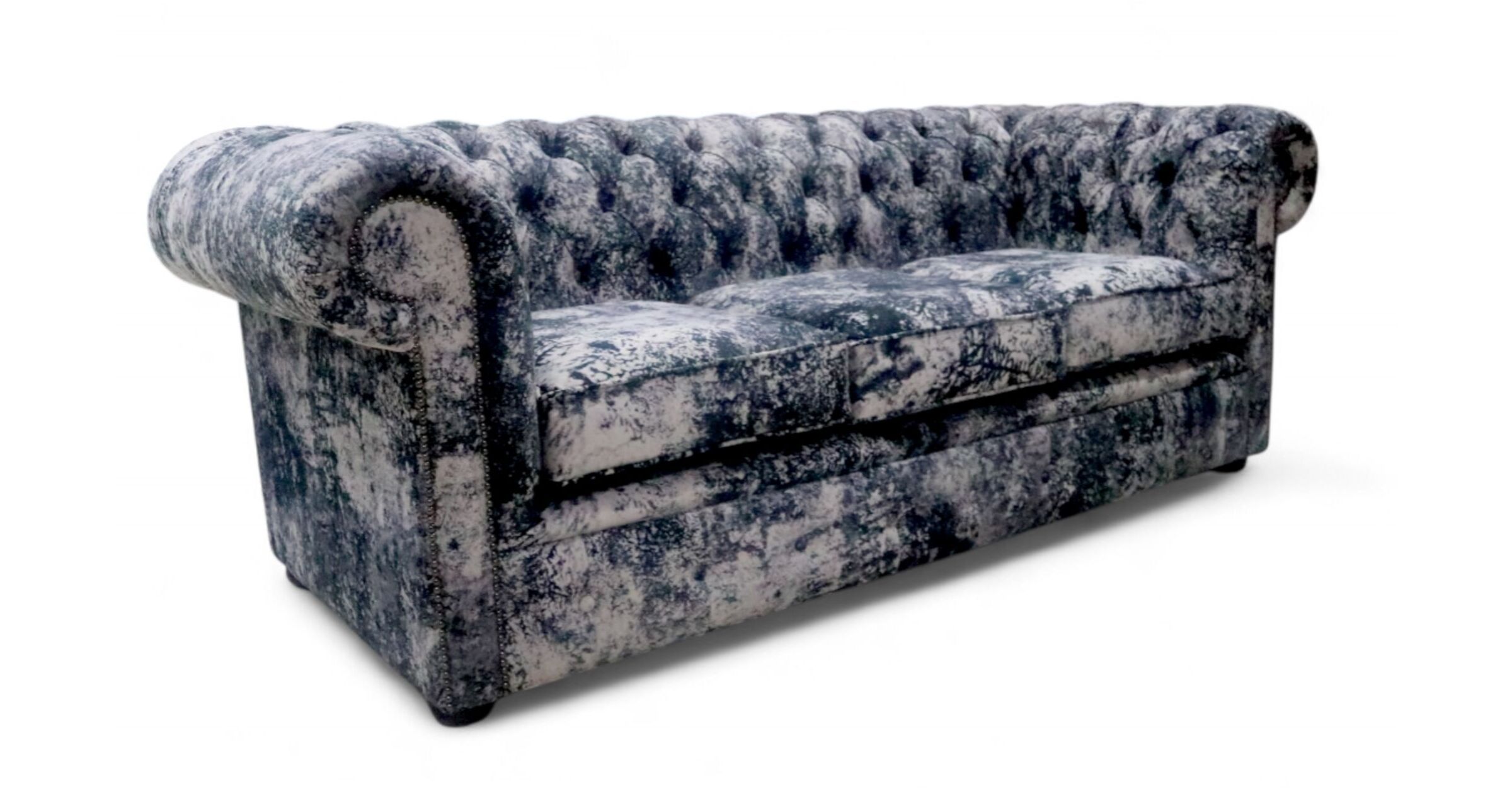 Chesterfield Soft Fabric Sofa Abstract Print 3 Seater | Designer Sofas4u